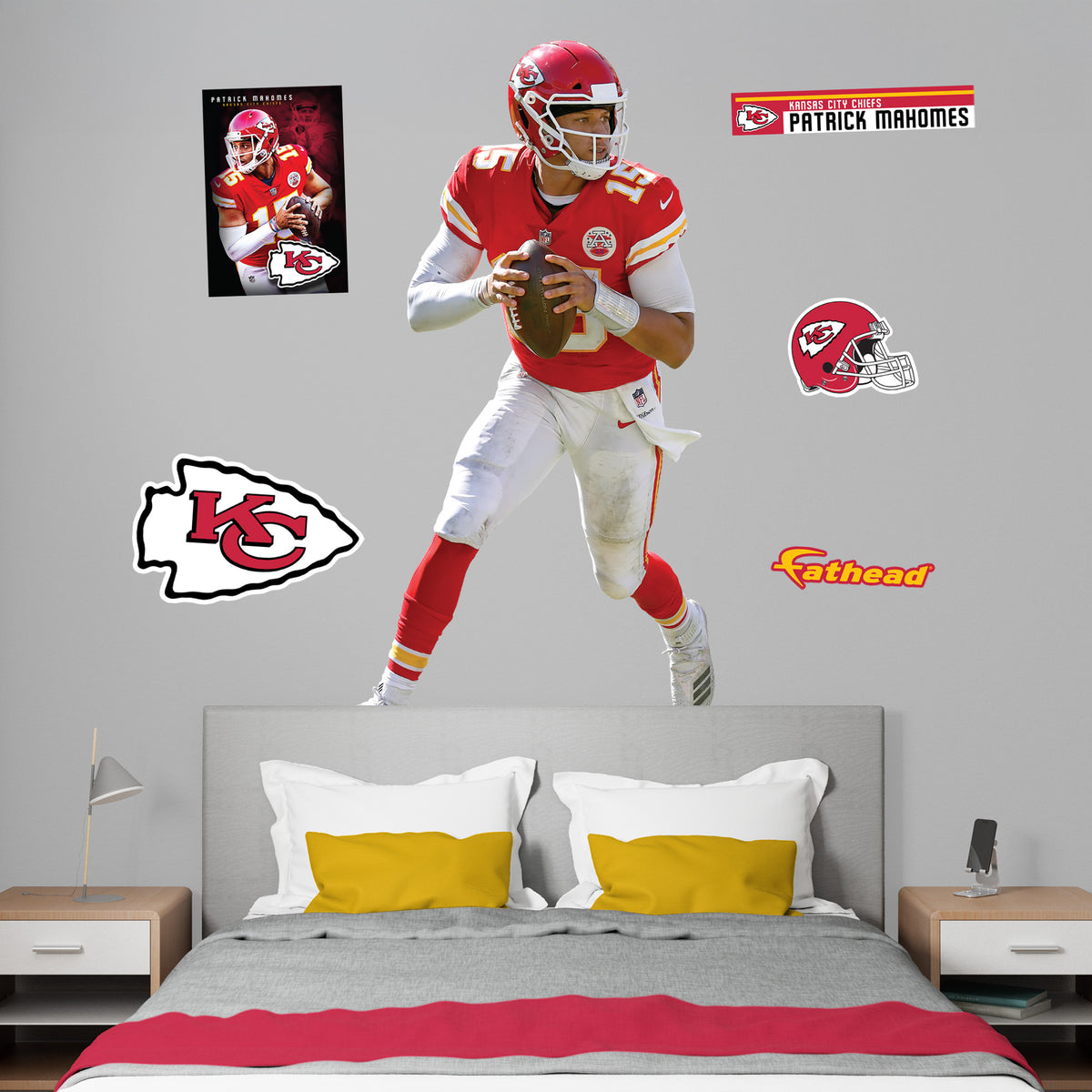 Patrick Mahomes II - Red & Gold - Official NFL - Reusable Vinyl Wall Decals – Fathead