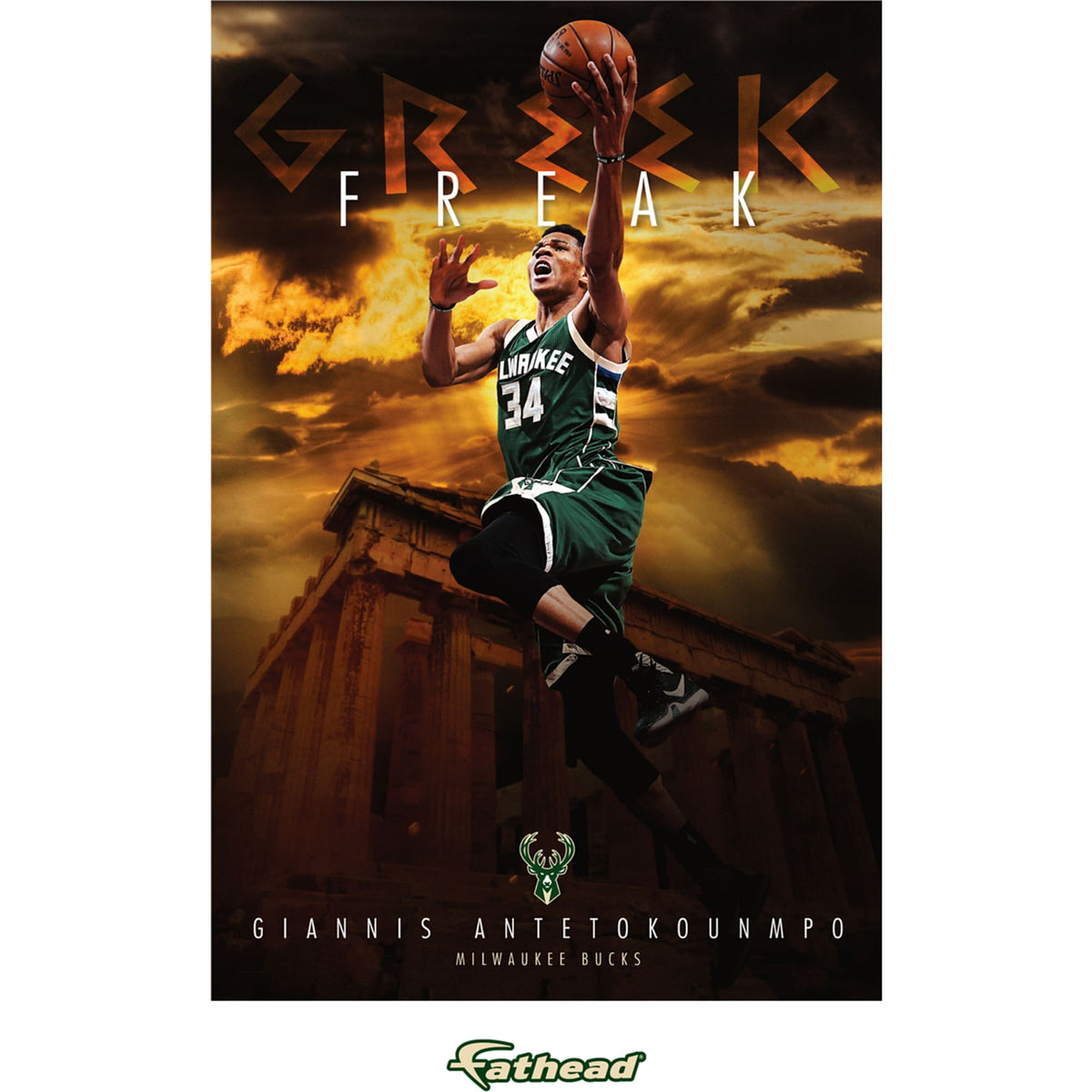 Giannis Antetokounmpo - Greek Freak Mural - Peel & Stick Poster - Offi – Fathead