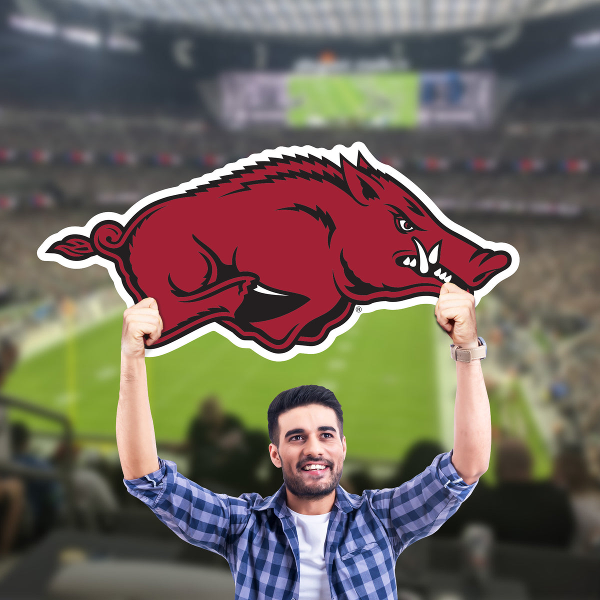 Arkansas Razorbacks Logo - Big Head - Official NCAA - Foam Core Cutout ...