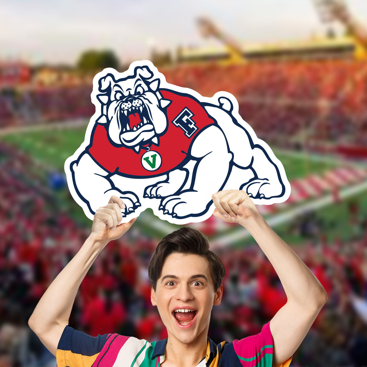 Fresno State Bulldogs Logo - Big Head - Official NCAA - Foam Core Cuto ...