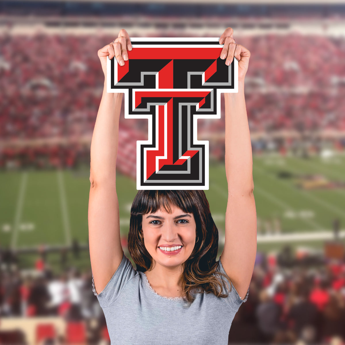 Texas Tech Red Raiders Logo - Big Head - Official NCAA - Foam Core Cut ...