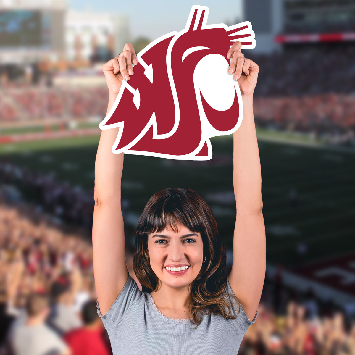 Washington State Cougars Logo - Big Head - Official NCAA - Foam Core C ...
