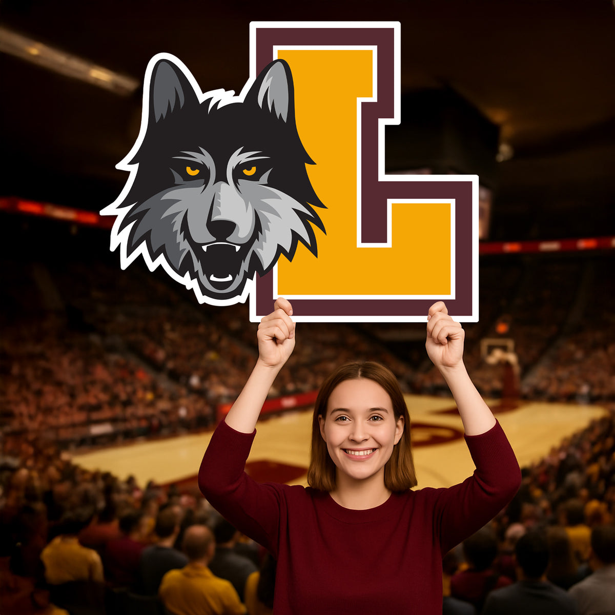 Loyola Chicago Ramblers Logo - Big Head - Official NCAA - Foam Core Cu ...