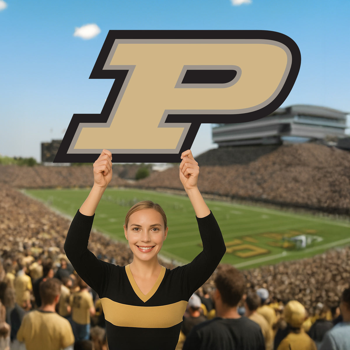 Purdue Boilermakers P Logo - Big Head - Official NCAA - Foam Core Cuto ...