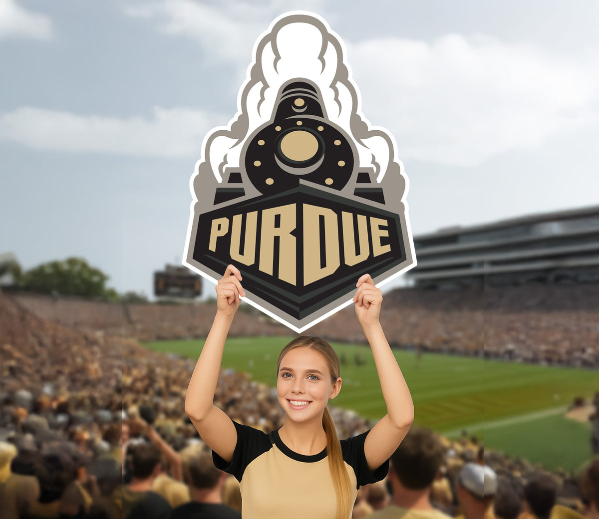 Purdue Boilermakers Train Logo - Big Head - Official NCAA - Foam Core ...