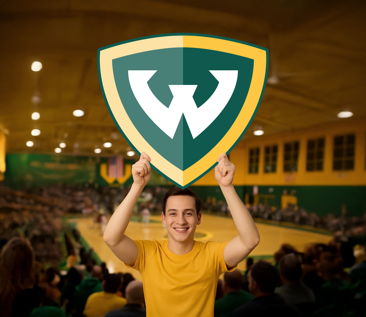 Wayne State Warriors Logo - Big Head - Official NCAA - Foam Core Cutou ...