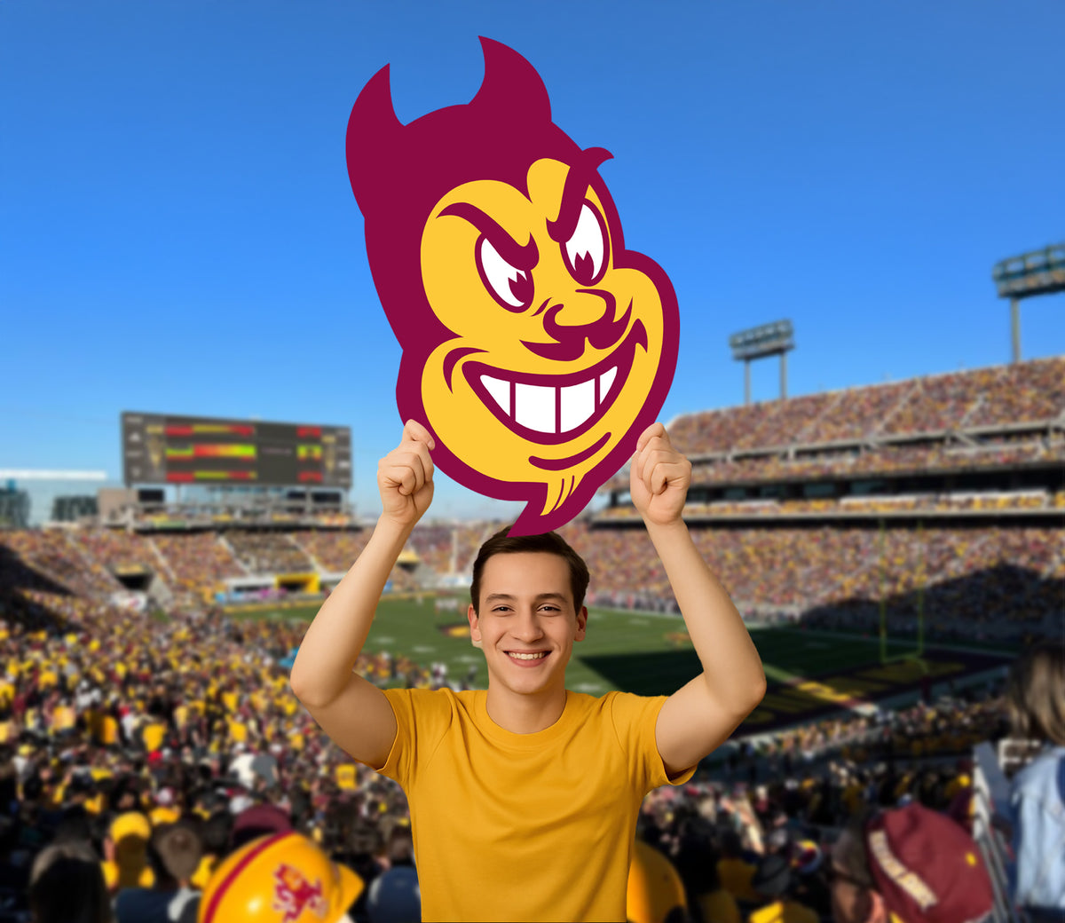 Sparky - Illustrated Mascot Big Head - Official NCAA - Arizona State S ...