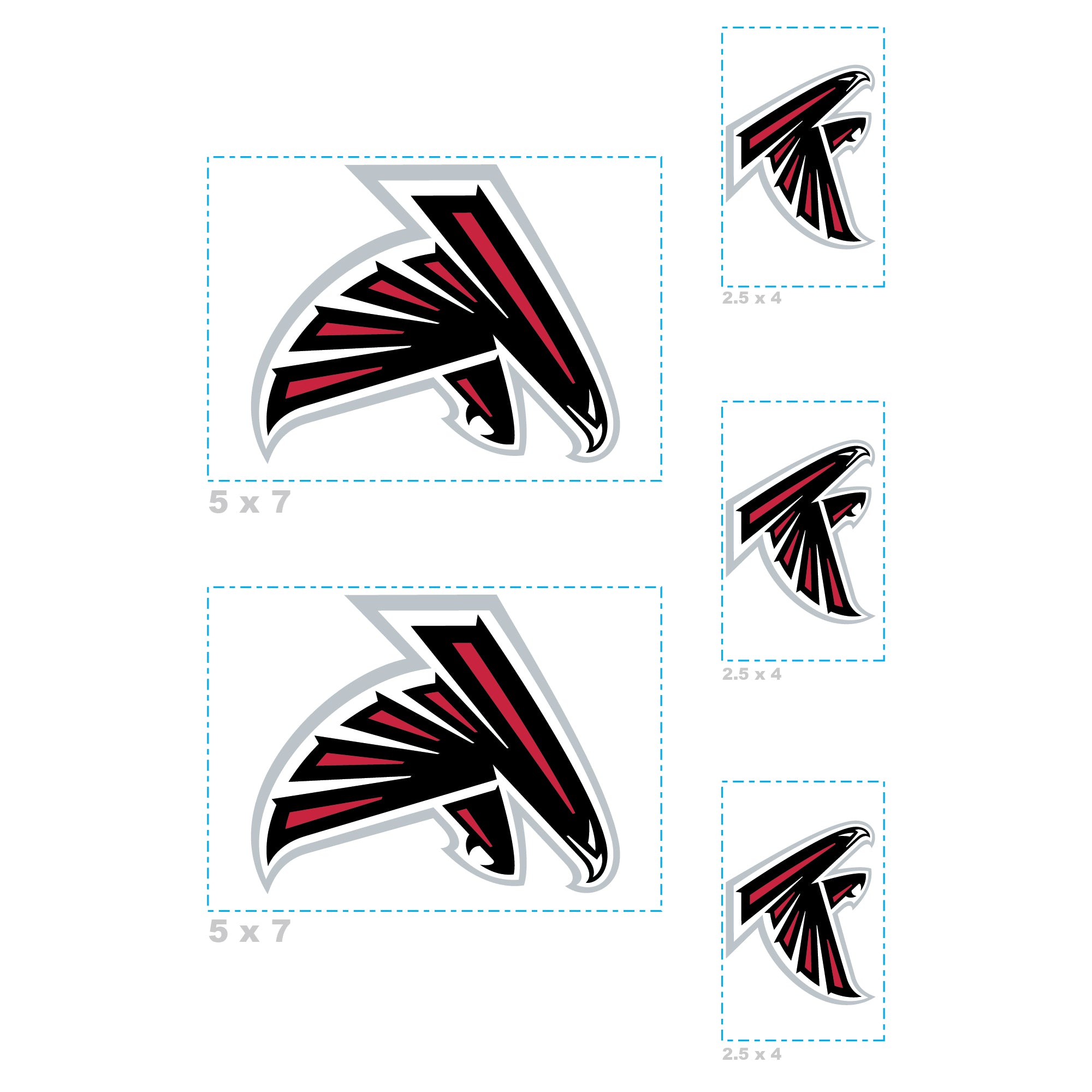 Atlanta Falcons - 5 Logo Minis (Mixed Sizes) - Official NFL - Reusable ...