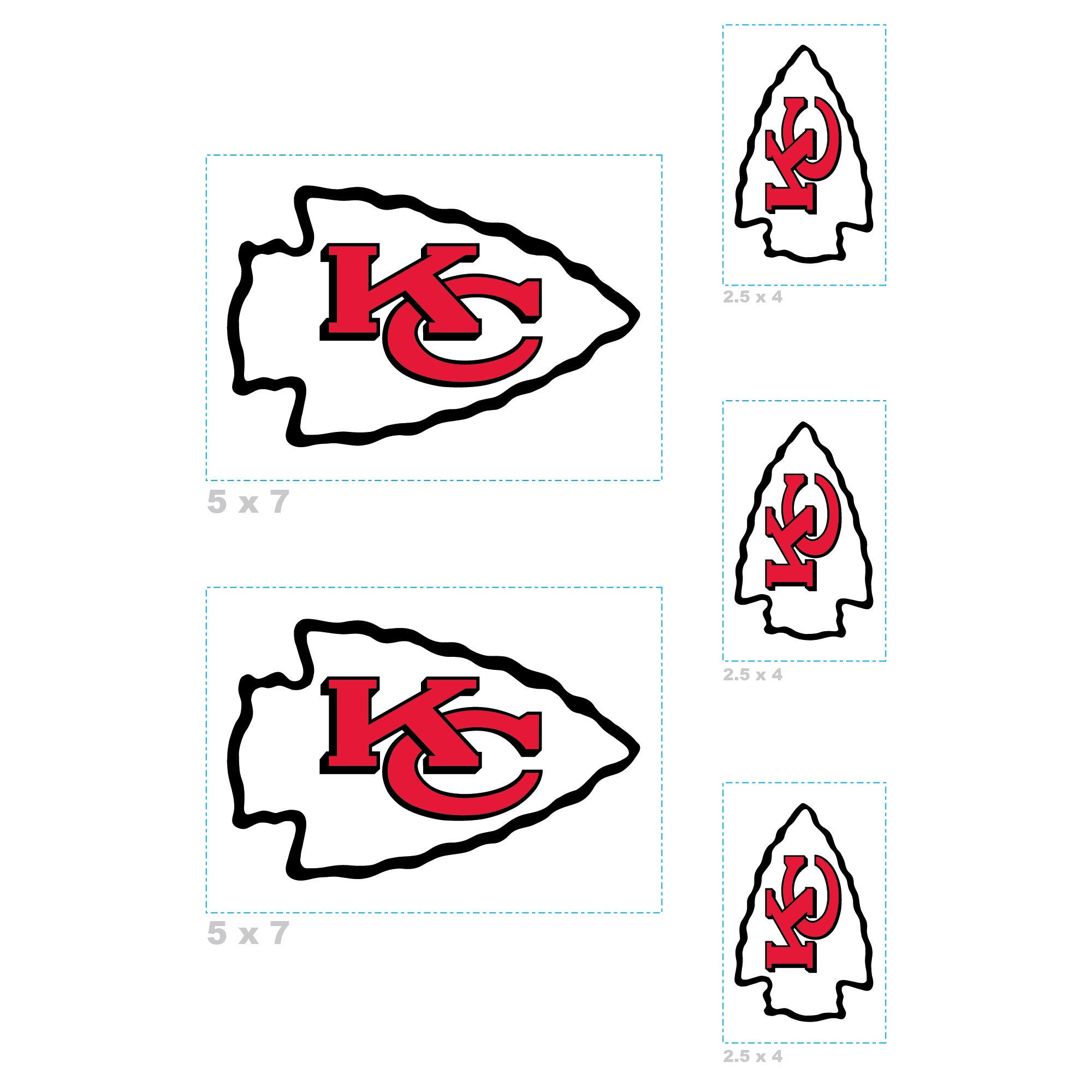 Kansas City Chiefs - 5 Logo Minis (Mixed Sizes) - Official NFL - Reusa ...