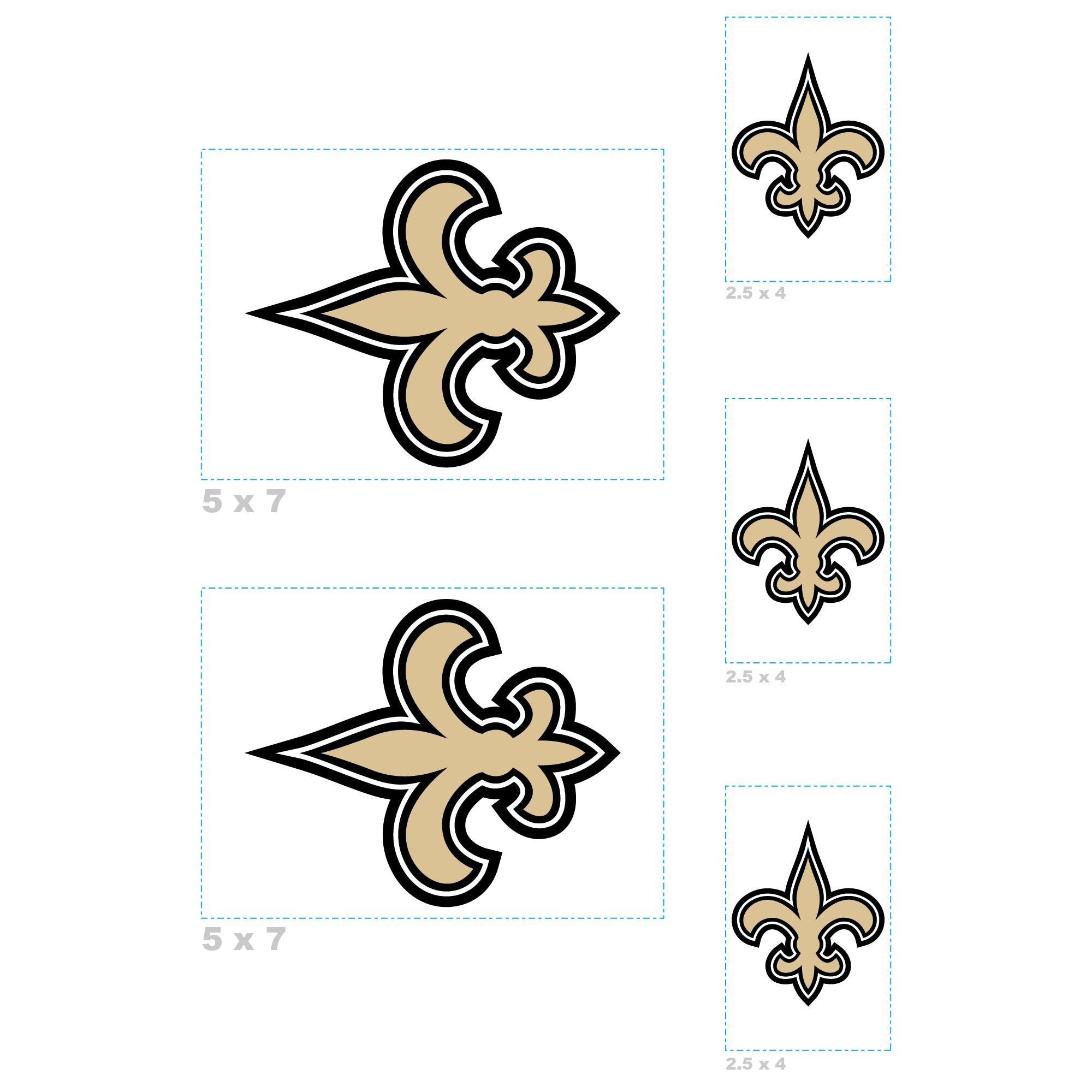 New Orleans Saints - 5 Logo Minis (Mixed Sizes) - Official NFL - Reusa ...