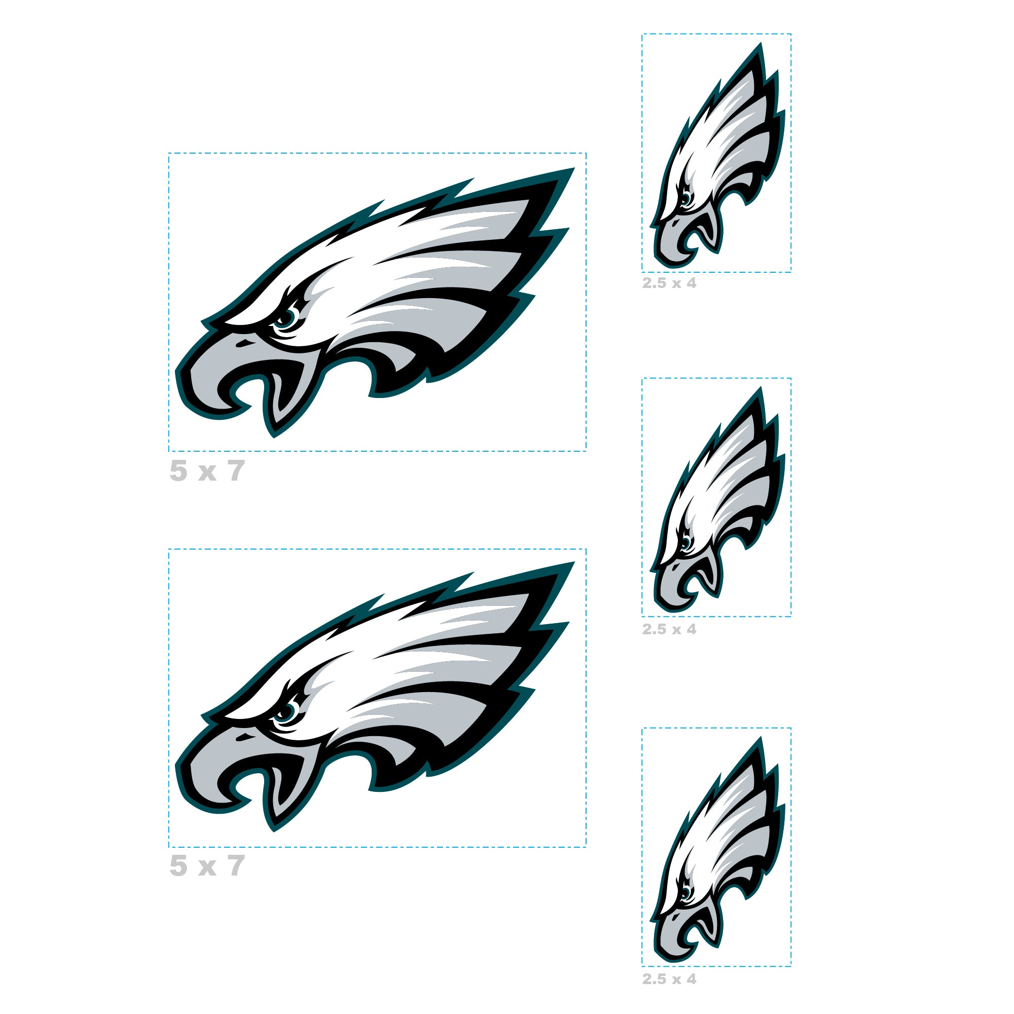 Philadelphia Eagles - 5 Logo Minis (Mixed Sizes) - Official NFL - Reus ...