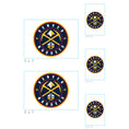 Denver Nuggets - 5 Logo Minis (Mixed Sizes) - Official NBA - Reusable ...