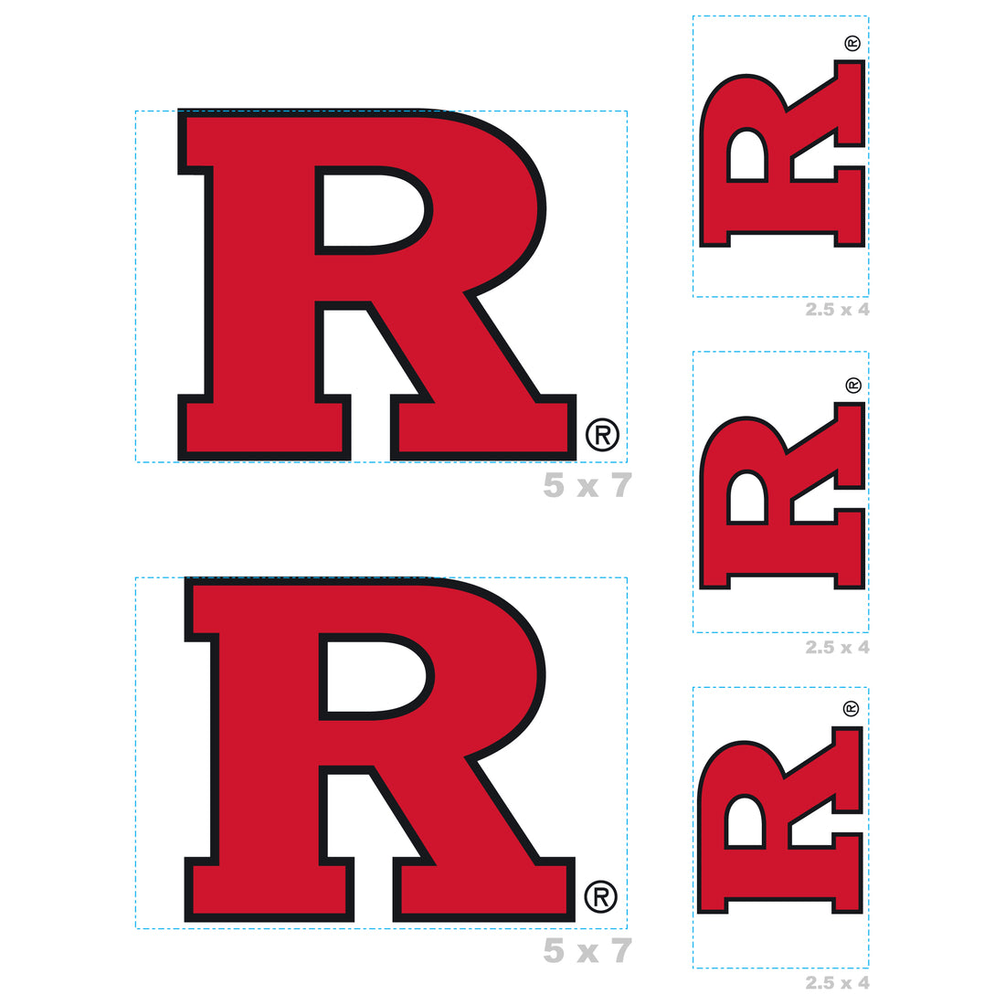 Rutgers Scarlet Knights - 5 Logo Minis (Mixed Sizes) - Official NCAA ...