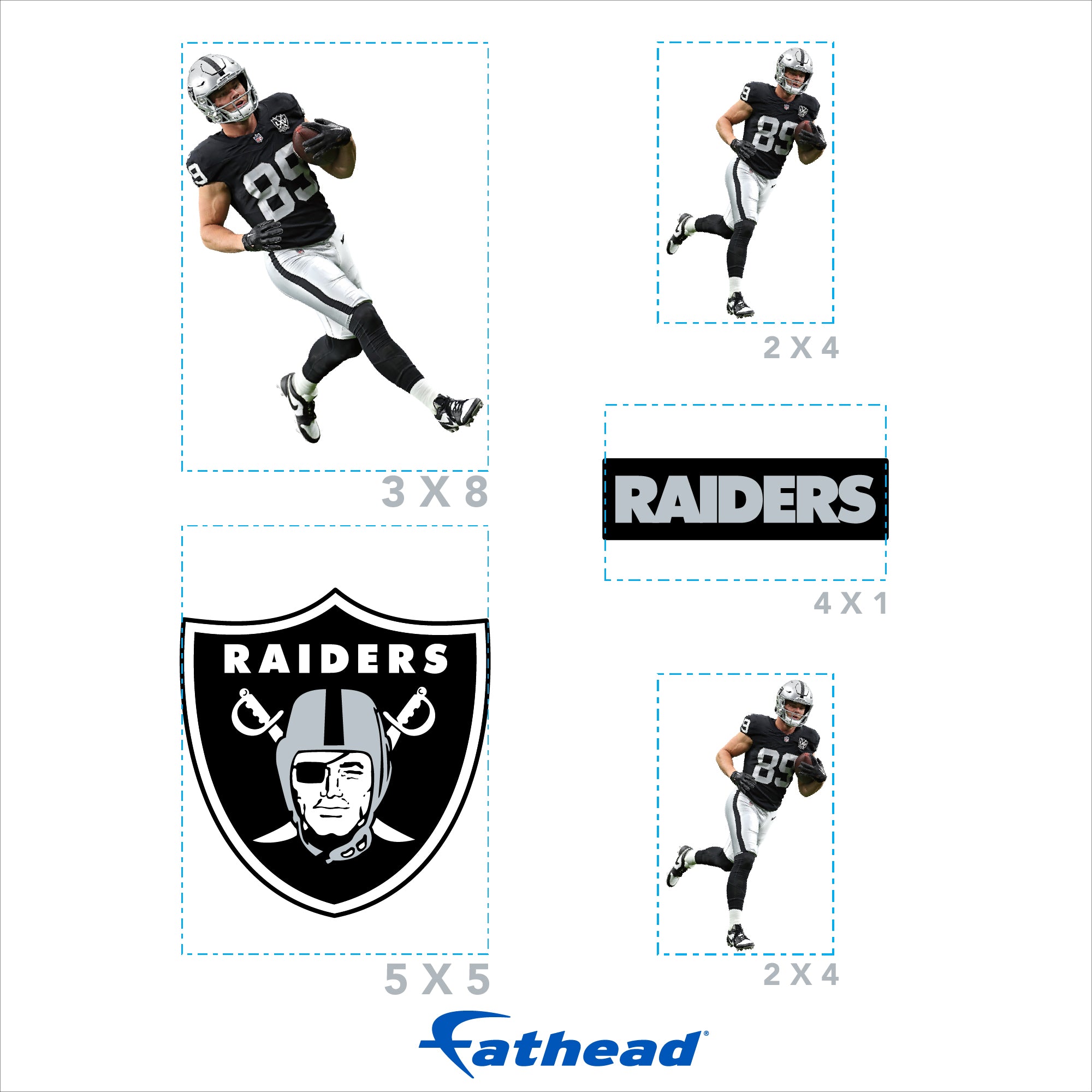 Brock Bowers - 5 Minis (Mixed Sizes) - Official NFL - Las Vegas Raider ...