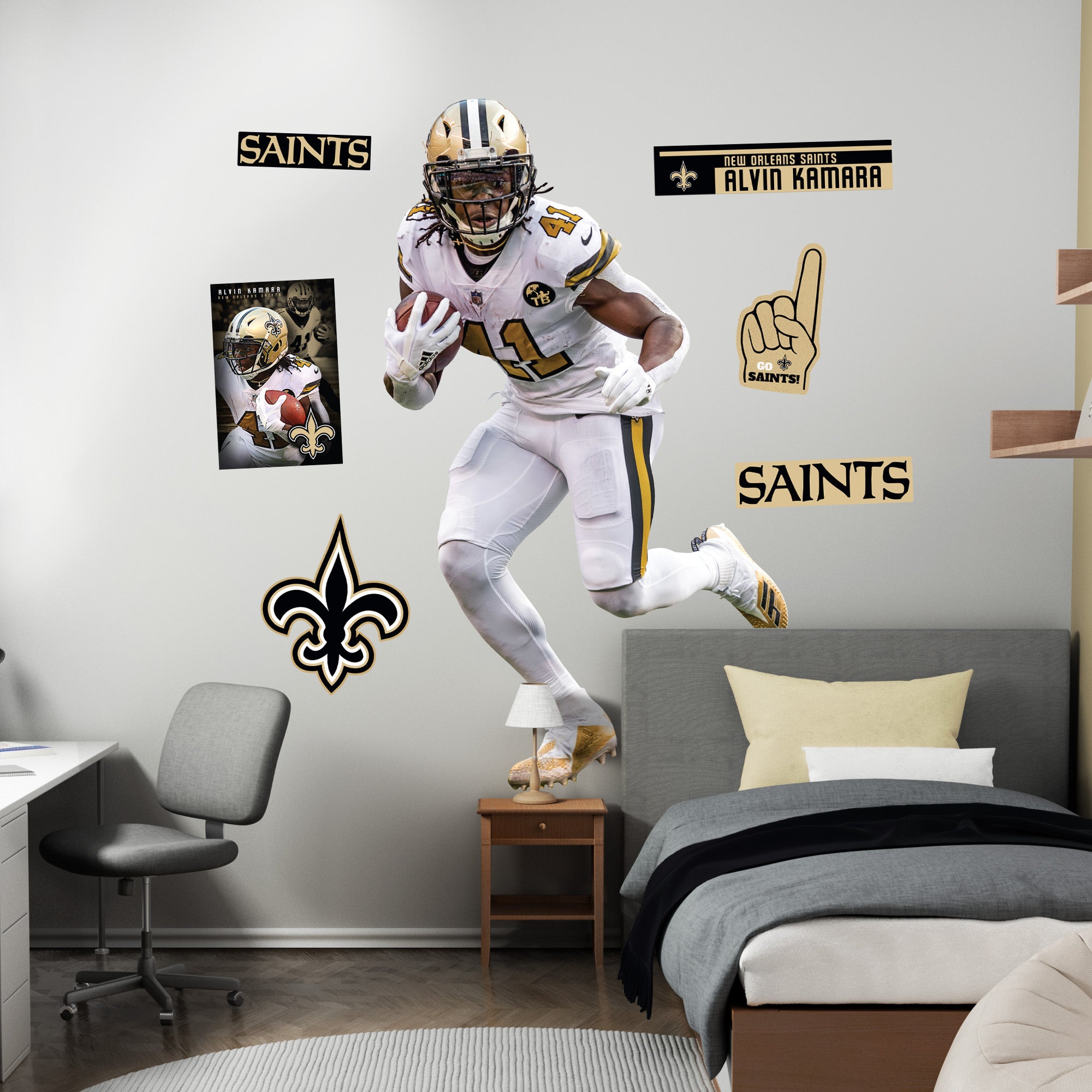 Alvin Kamara - Color Rush - Official NFL - Reusable Vinyl Wall Decals ...