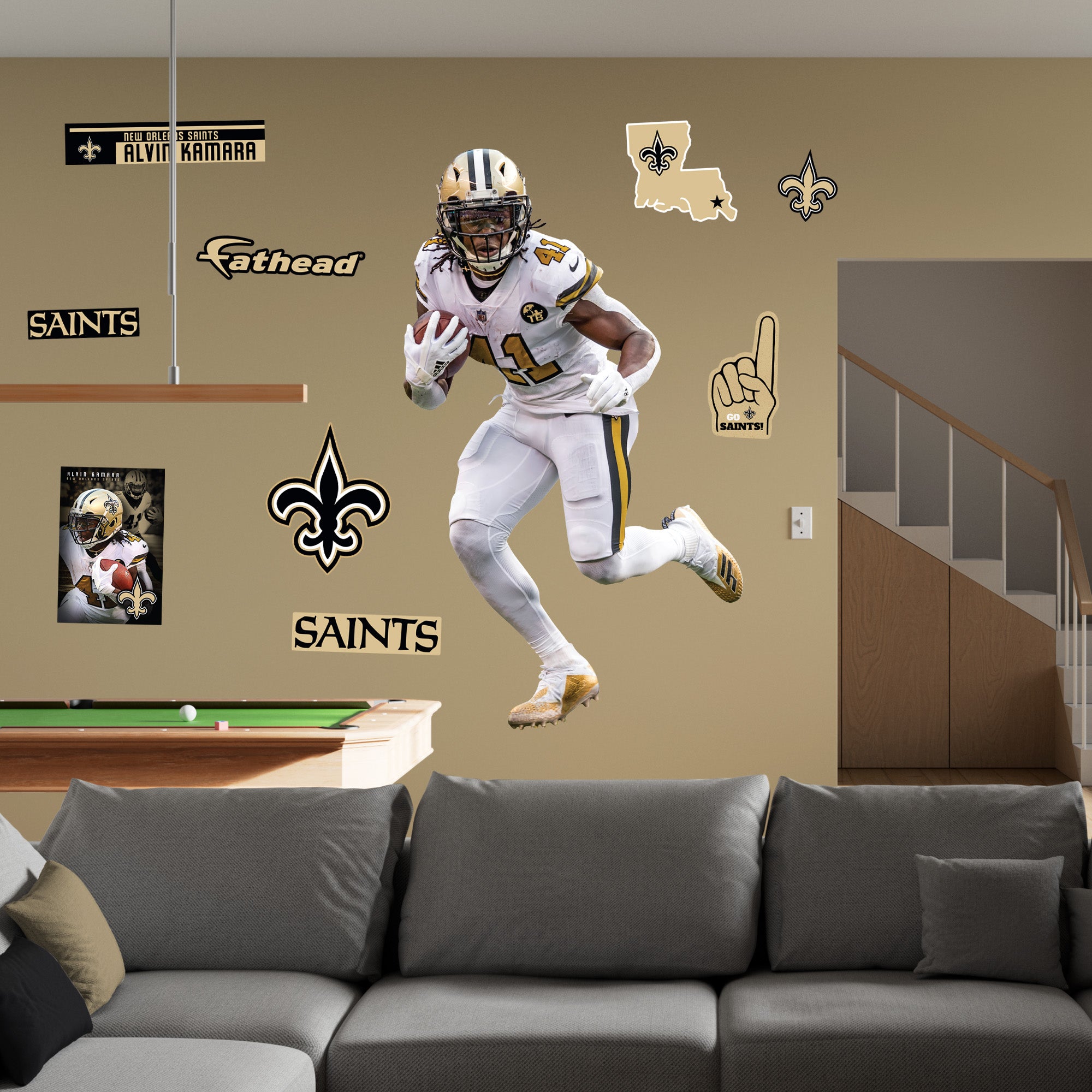 Alvin Kamara - Color Rush - Official NFL - Reusable Vinyl Wall Decals ...