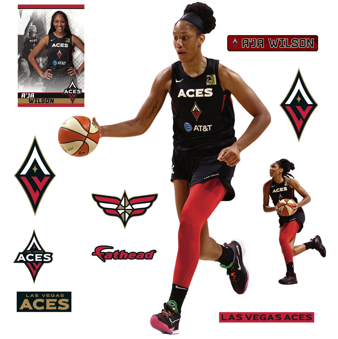 A'Ja Wilson - RealBig Collection - Official WNBA - Reusable Vinyl Wall ...
