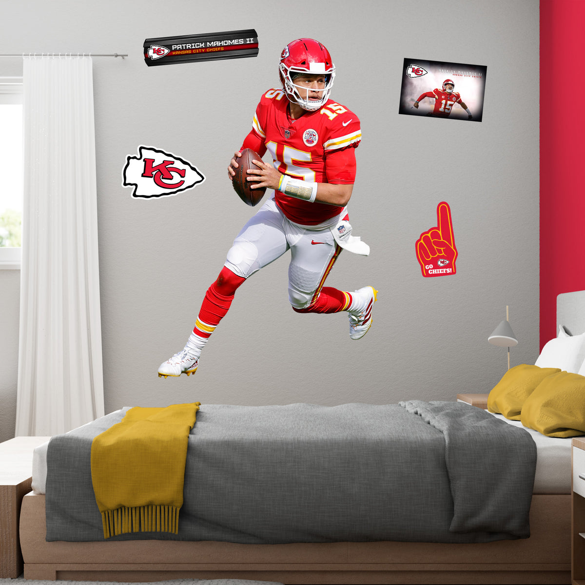 Patrick Mahomes II - Rollout - Official NFL - Reusable Vinyl Wall ...