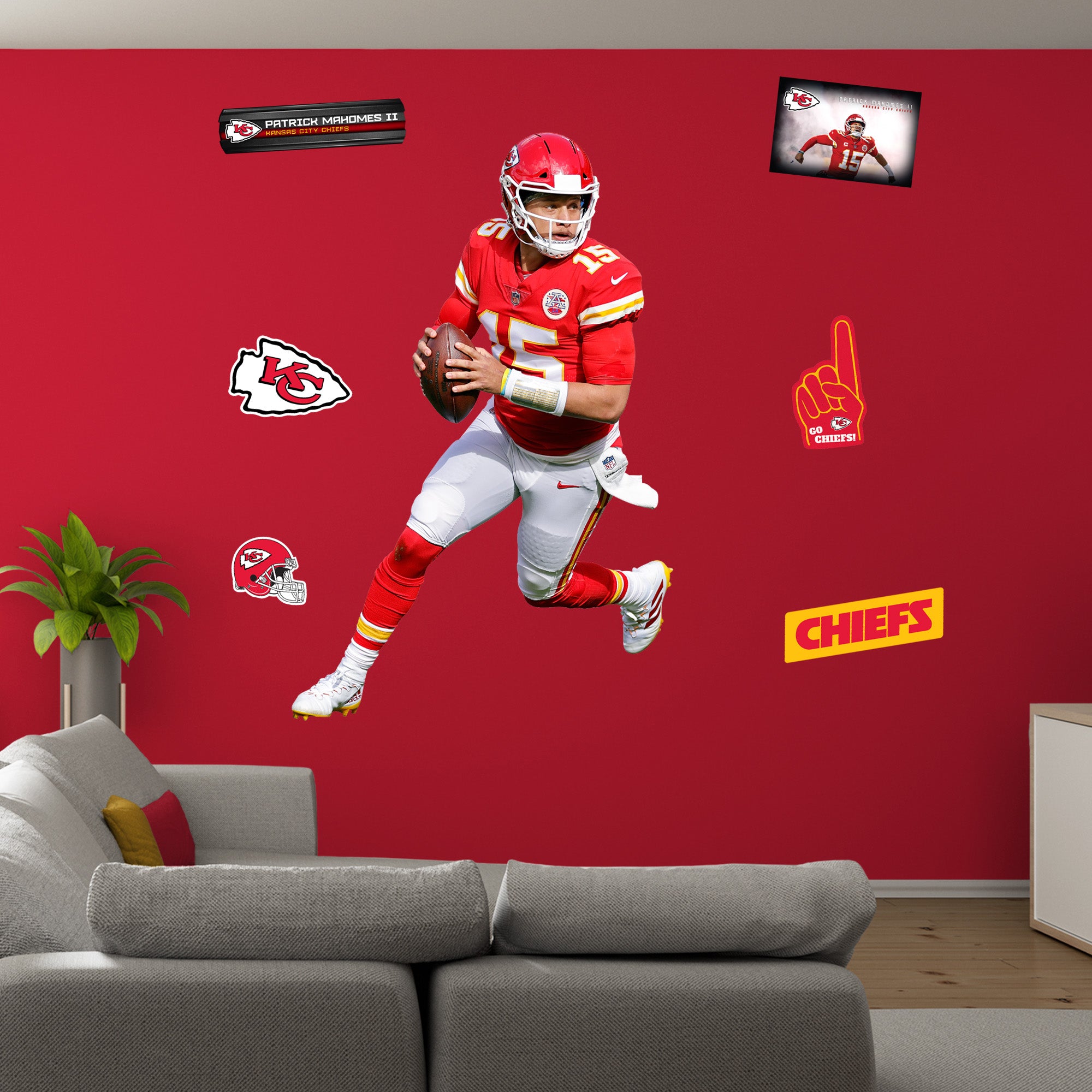 Patrick Mahomes II - Rollout - Official NFL - Reusable Vinyl Wall ...