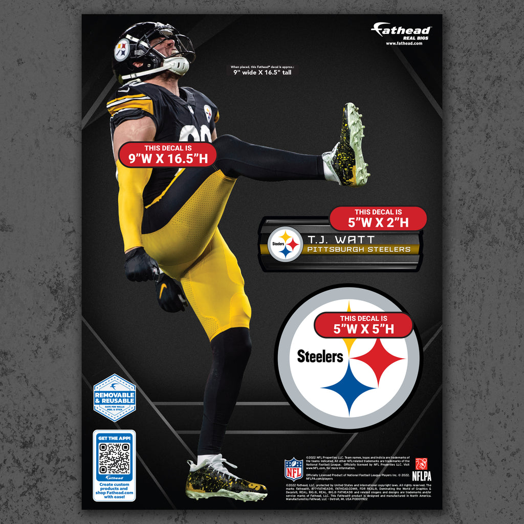 T. J. Watt - Celebration - Official NFL - Reusable Vinyl Wall Decals ...