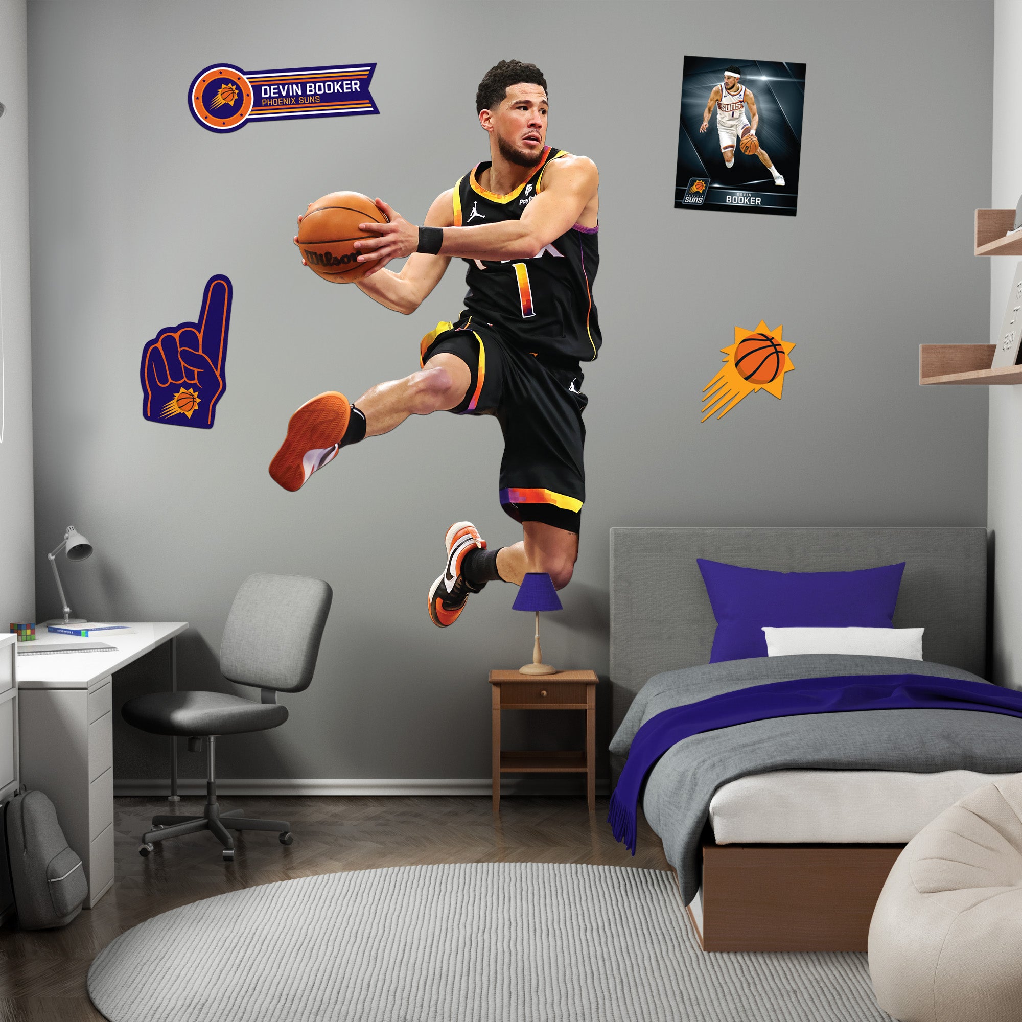 Devin Booker - Statement Jersey - Official NBA - Reusable Vinyl Wall ...