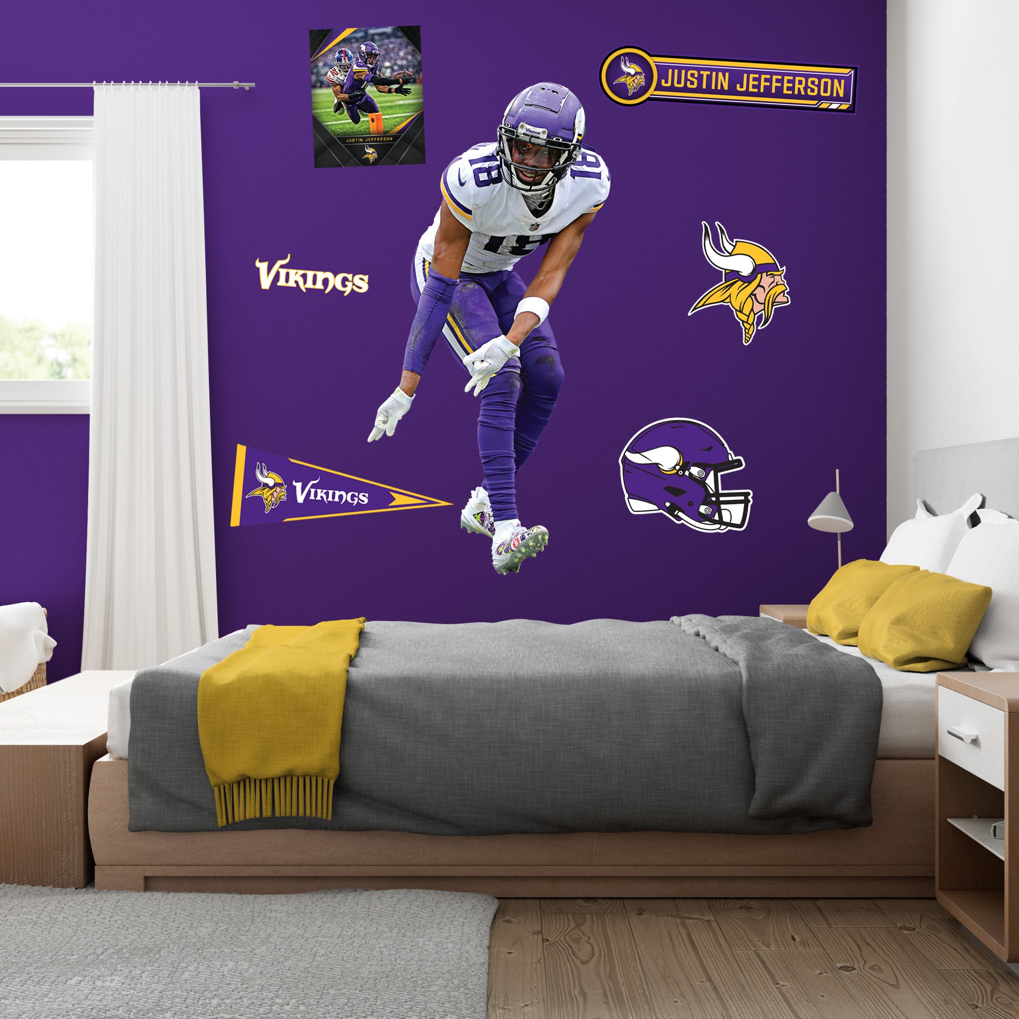 Justin Jefferson - End Zone Griddy - Official NFL - Reusable Vinyl Wall ...