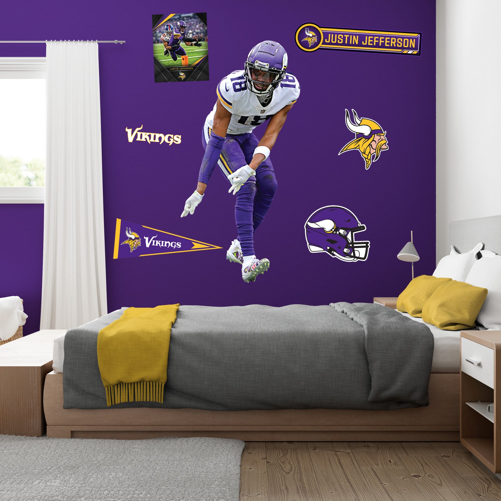 Justin Jefferson - End Zone Griddy - Official NFL - Reusable Vinyl Wall ...