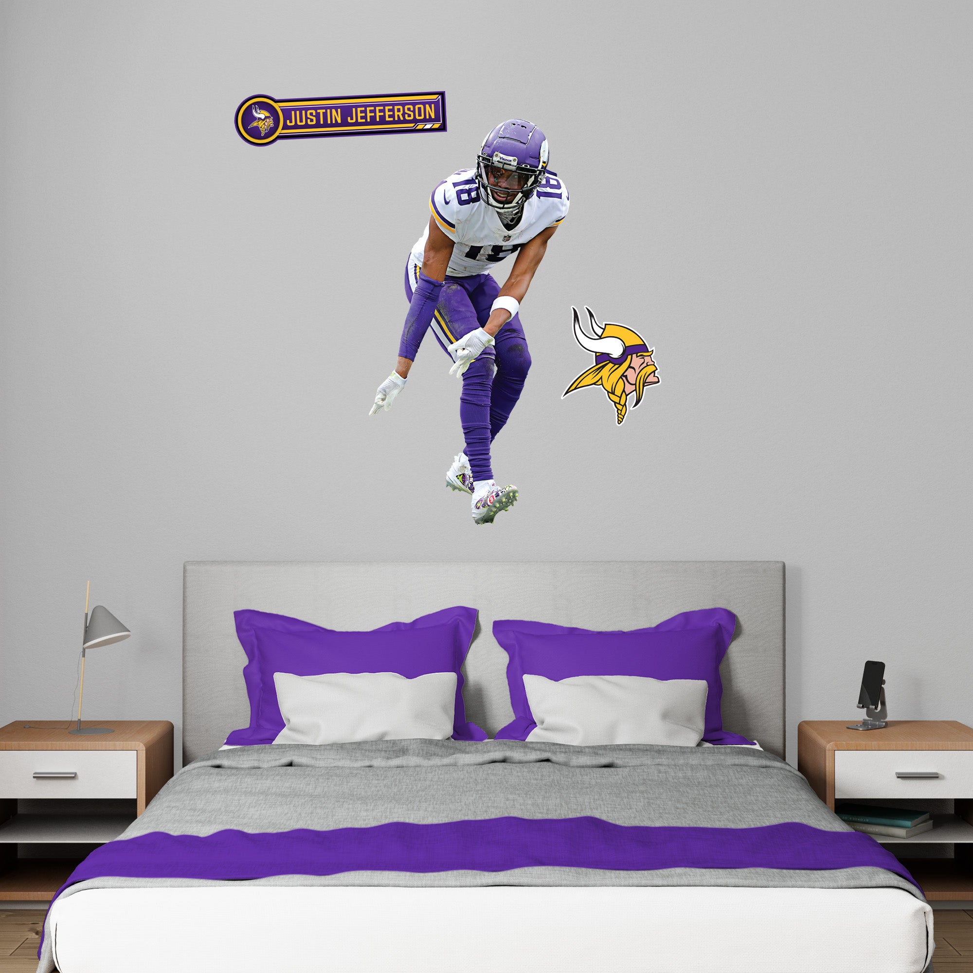 Justin Jefferson - End Zone Griddy - Official NFL - Reusable Vinyl Wall ...
