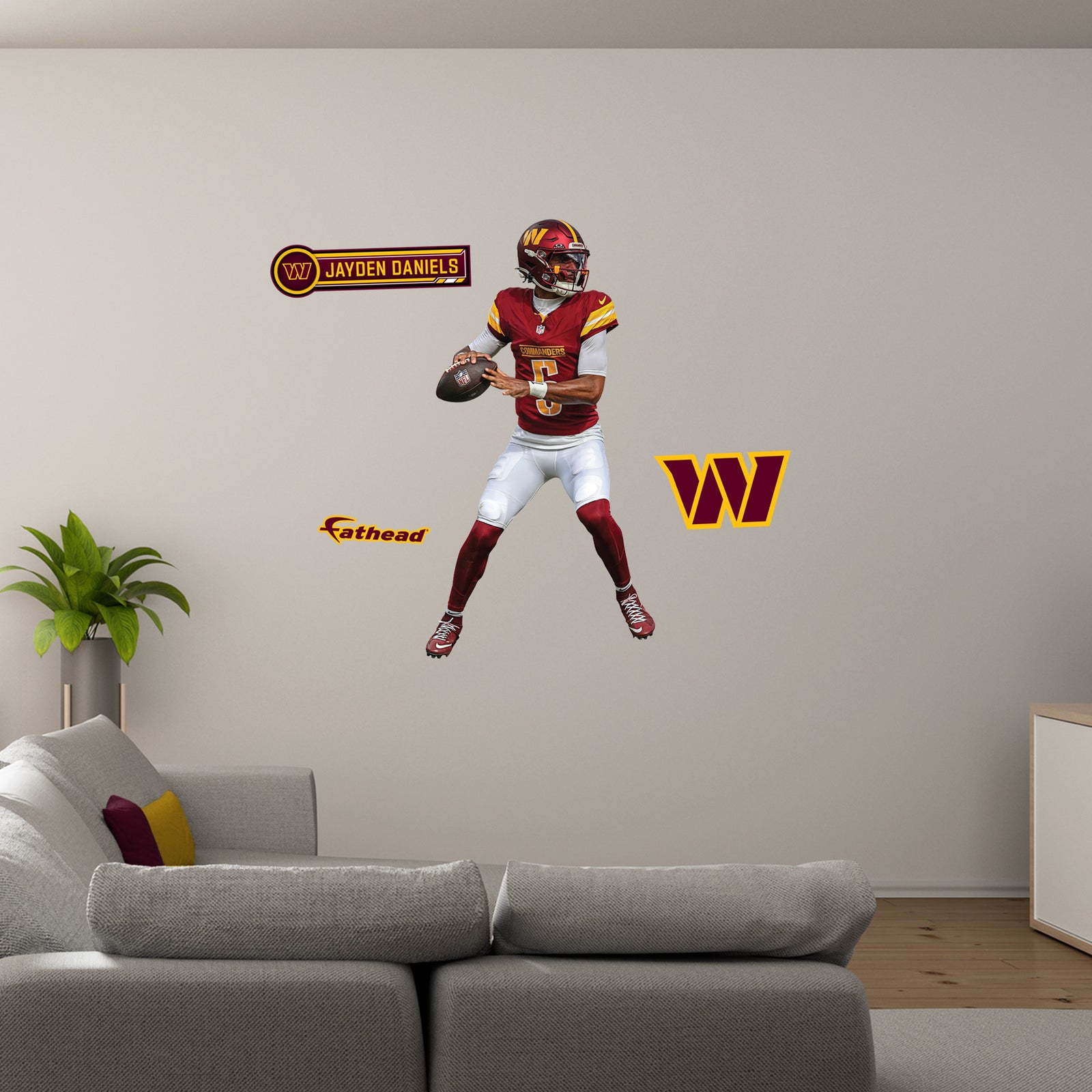 Jayden Daniels - Dropback - Official NFL - Reusable Vinyl Wall Decals ...