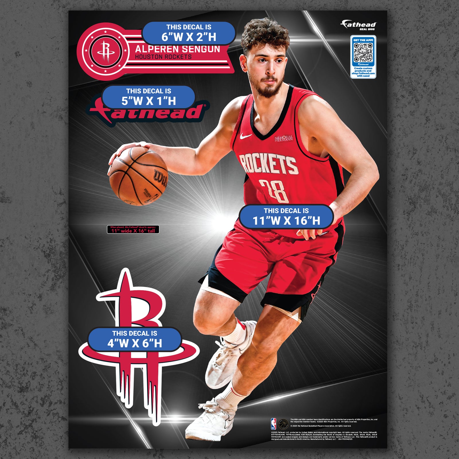 Alperen Sengun - Official NBA - Reusable Vinyl Wall Decals – Fathead