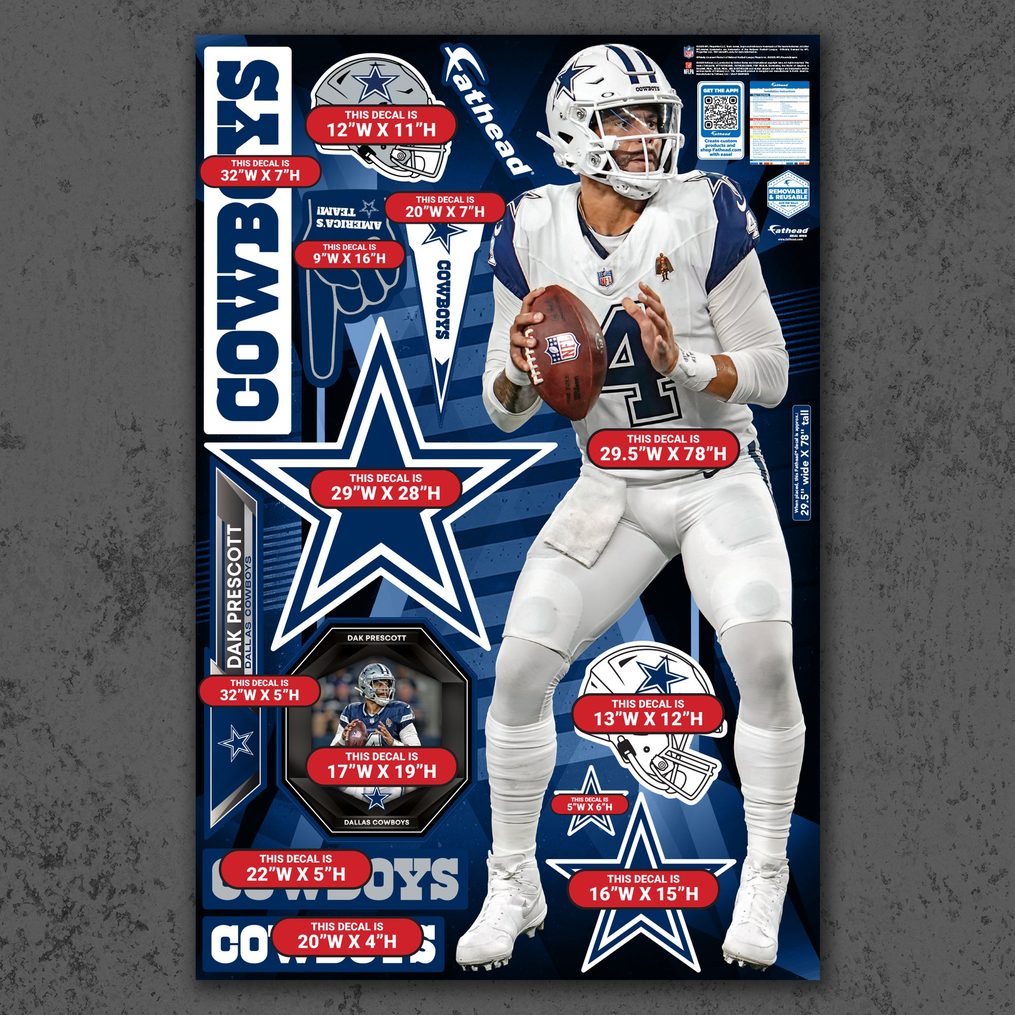 Dak Prescott - RealBig Color Rush Collection - Official NFL - Dallas C ...