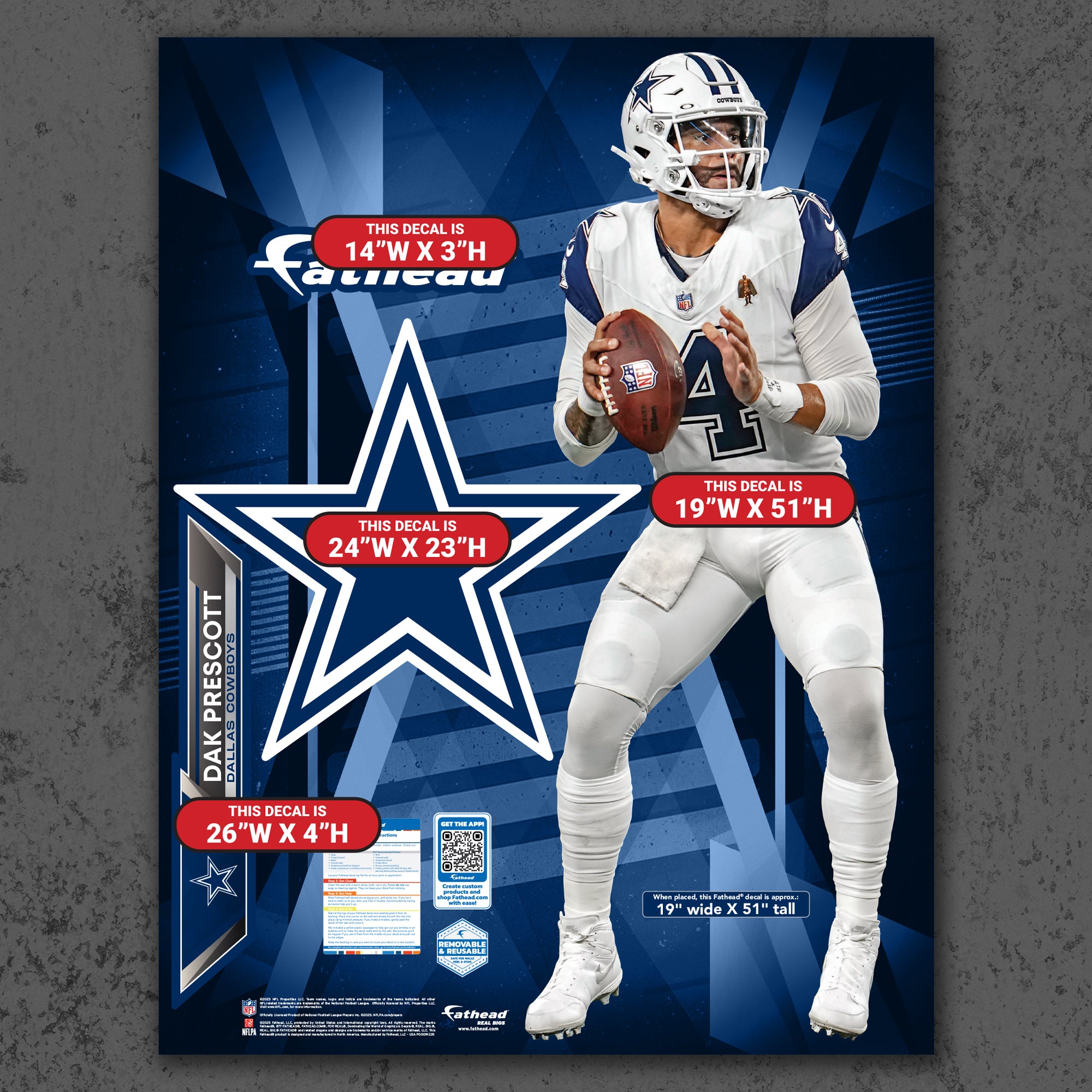 Dak Prescott - RealBig Color Rush Collection - Official NFL - Dallas C ...