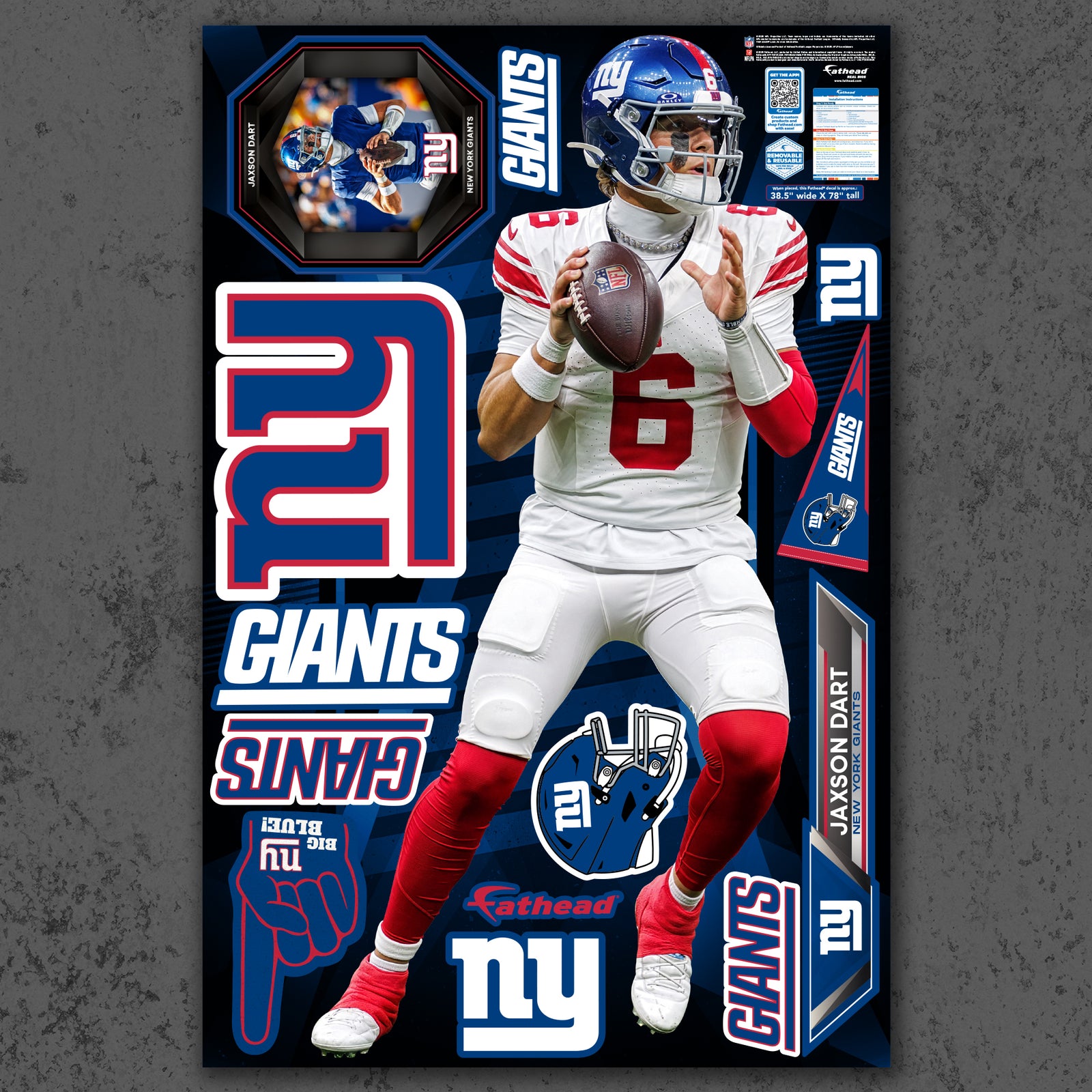 Jaxson Dart - RealBig Away Collection - Official NFL - New York Giants ...