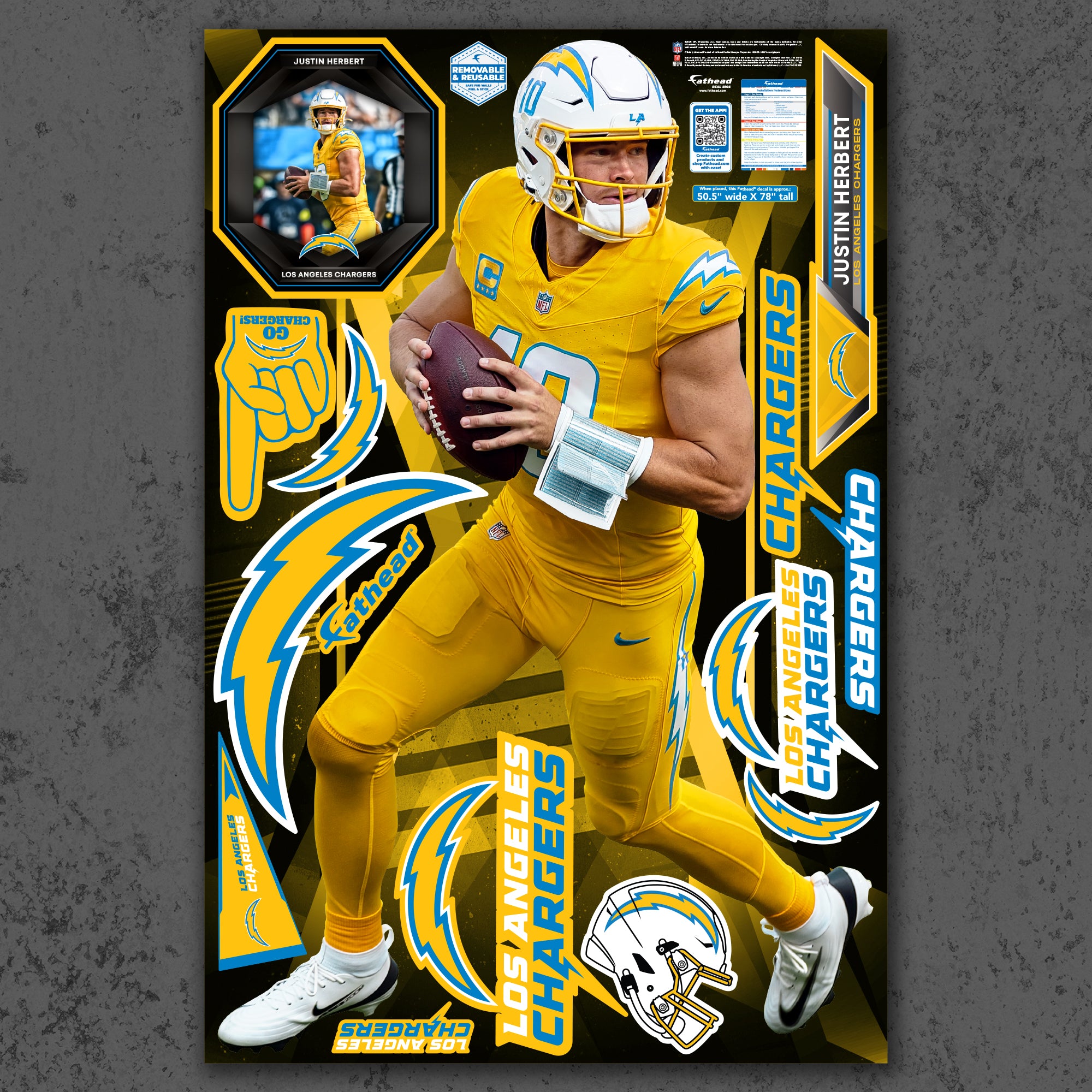 Justin Herbert - RealBig Charger Power Collection - Official NFL - Los ...