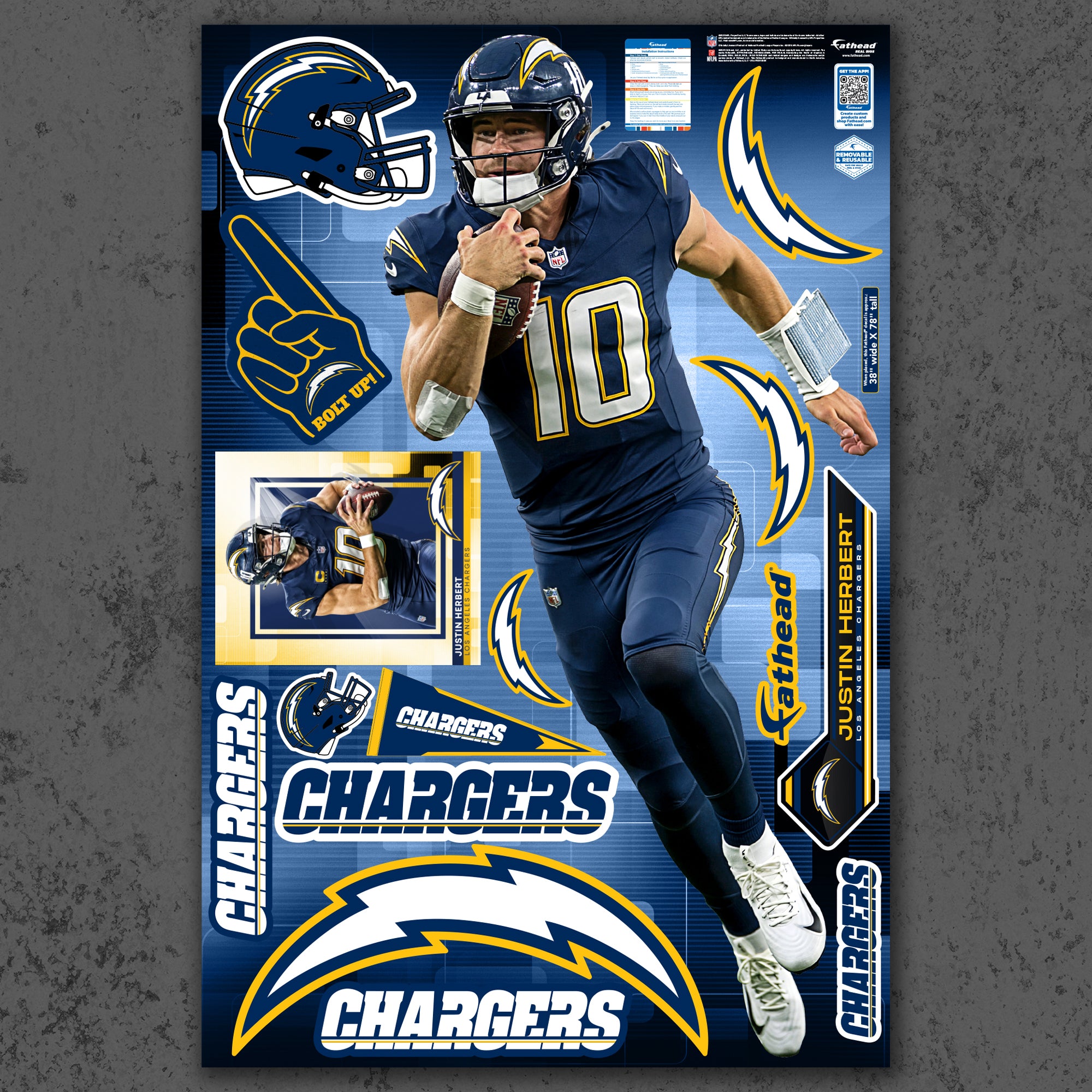 Justin Herbert - RealBig Super Charger Collection - Official NFL - Los ...