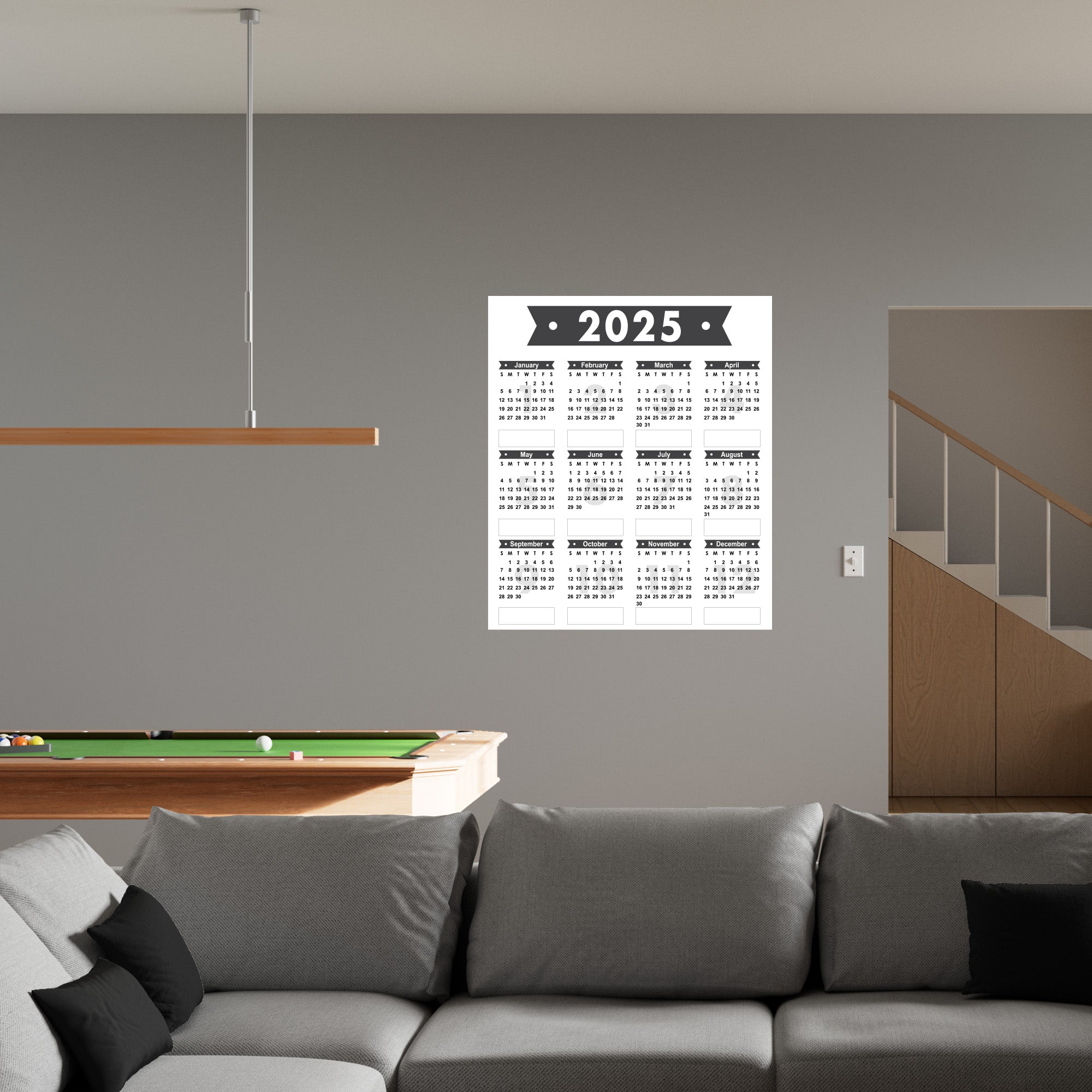 Ribbon - Calendar 2025 - Reusable Vinyl Wall Decal – Fathead