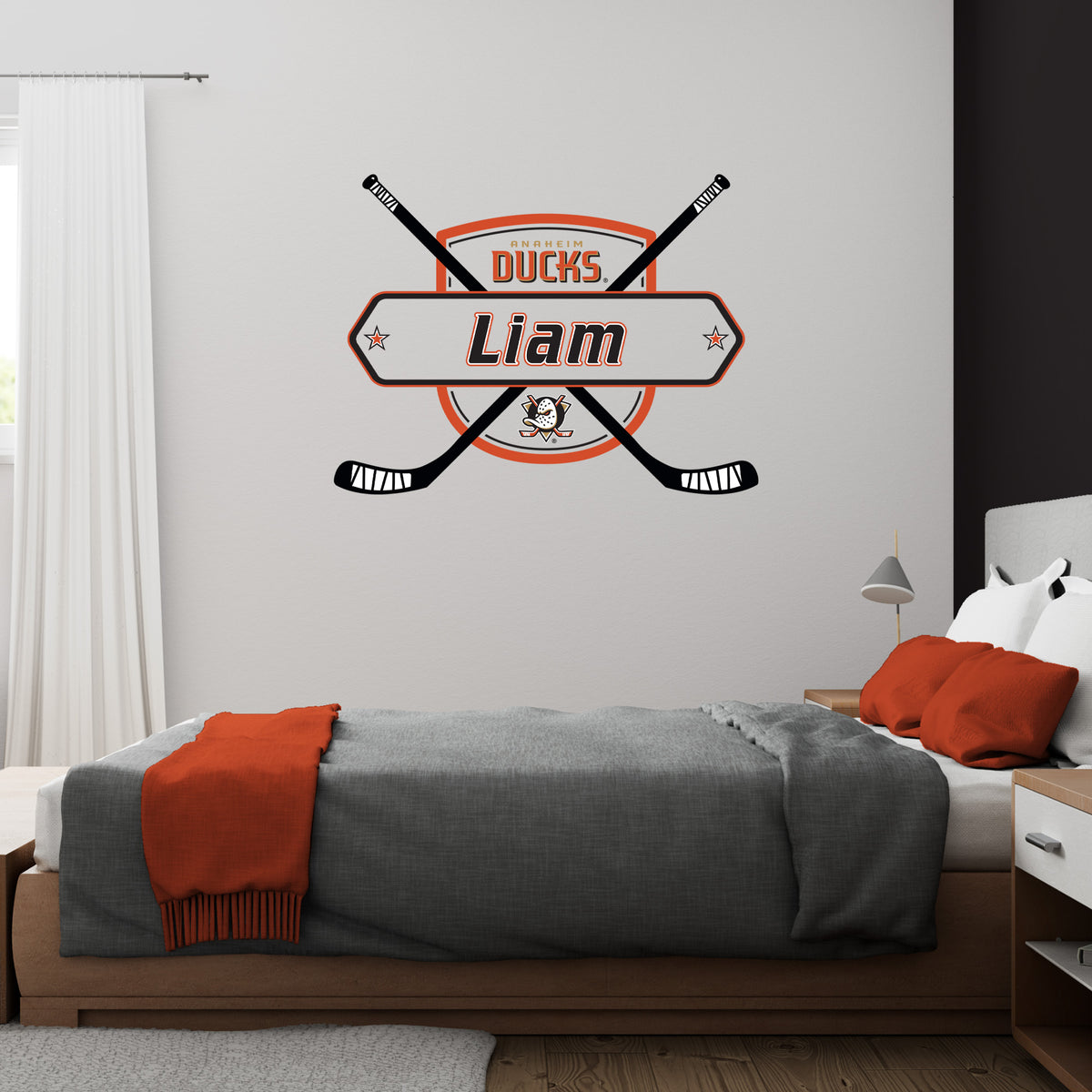 Anaheim Ducks - Sticks Logo - With Personalized Name - Official NHL ...