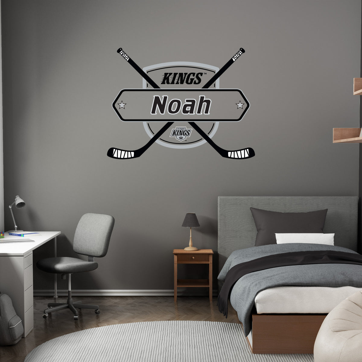 Los Angeles Kings - Sticks Logo - With Personalized Name - Official NH ...