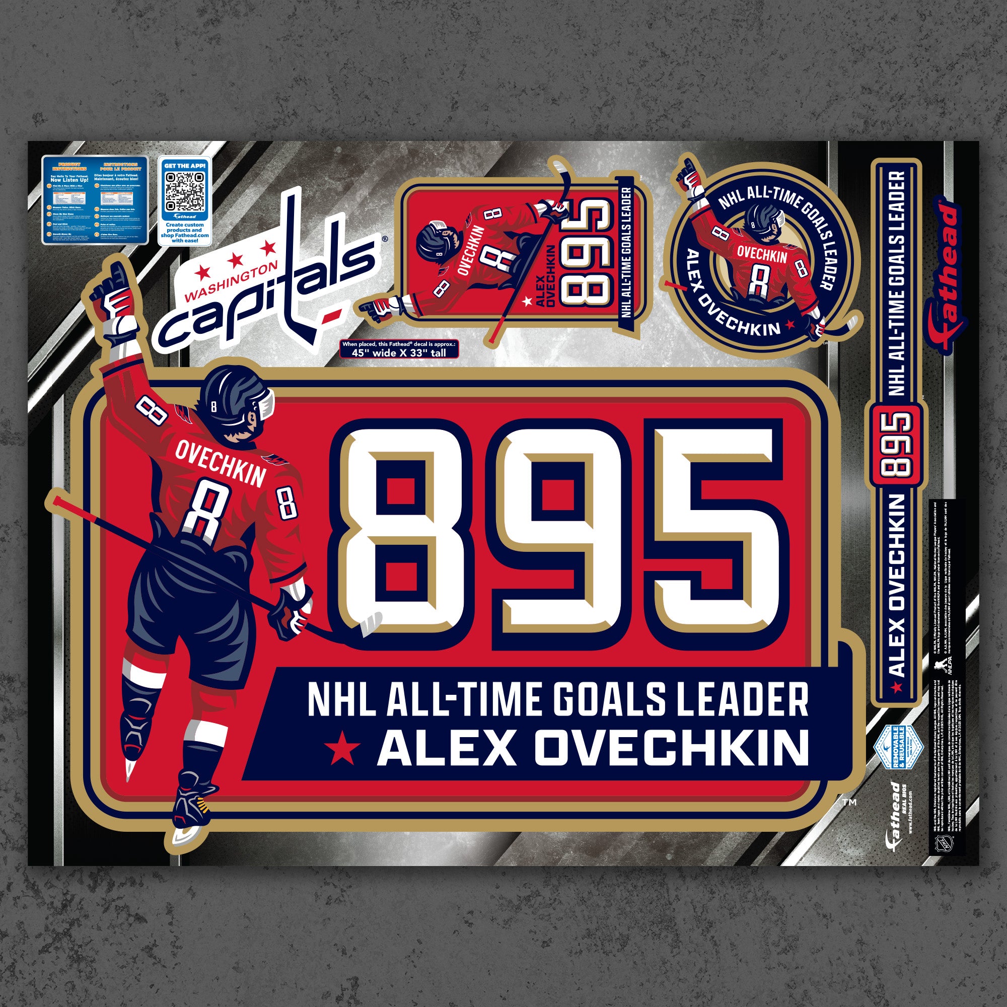 Alex Ovechkin - All-Time Goals Leader - RealBig Logo Collection - Offi – Fathead