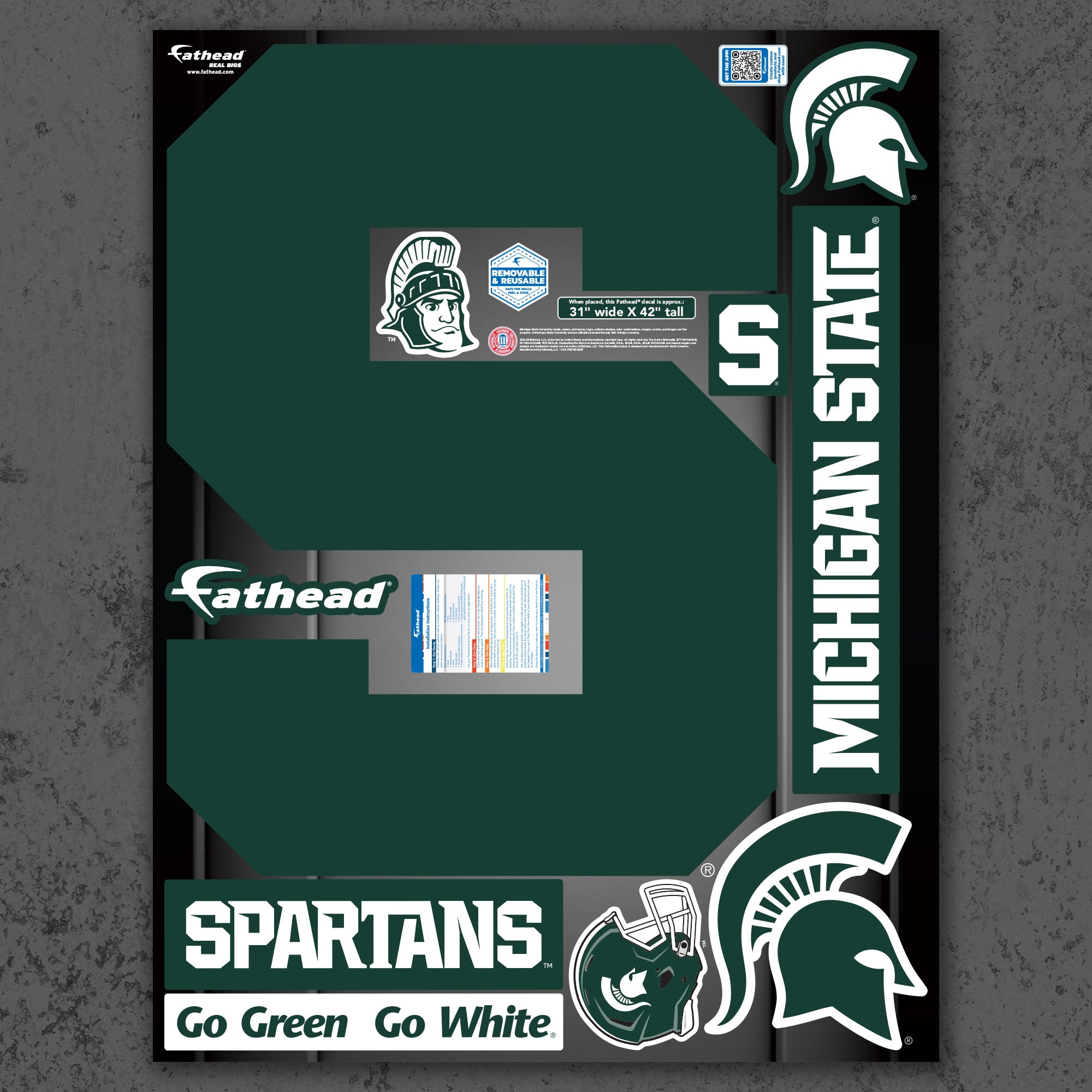 Michigan State Spartans - RealBig Block S Logo Collection - Official N ...