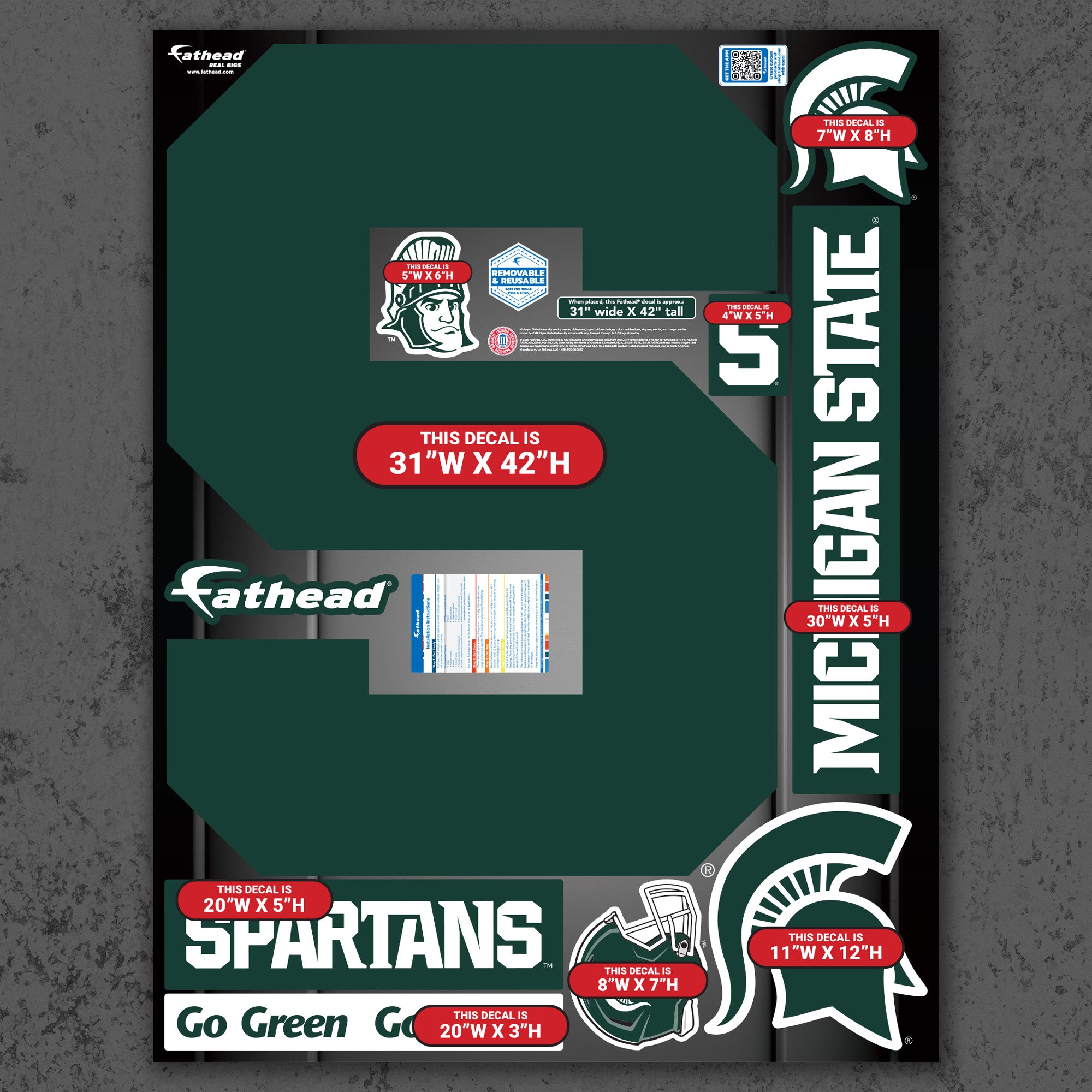 Michigan State Spartans - RealBig Block S Logo Collection - Official N ...