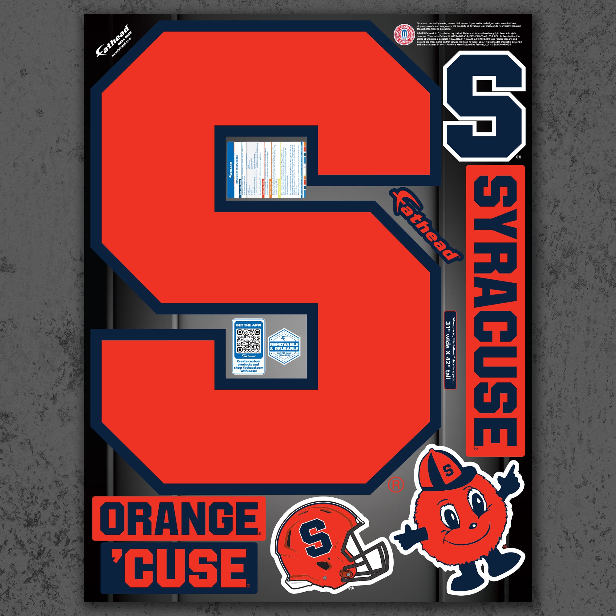 Syracuse Orange - RealBig Logo Collection - Official NCAA - Reusable V ...