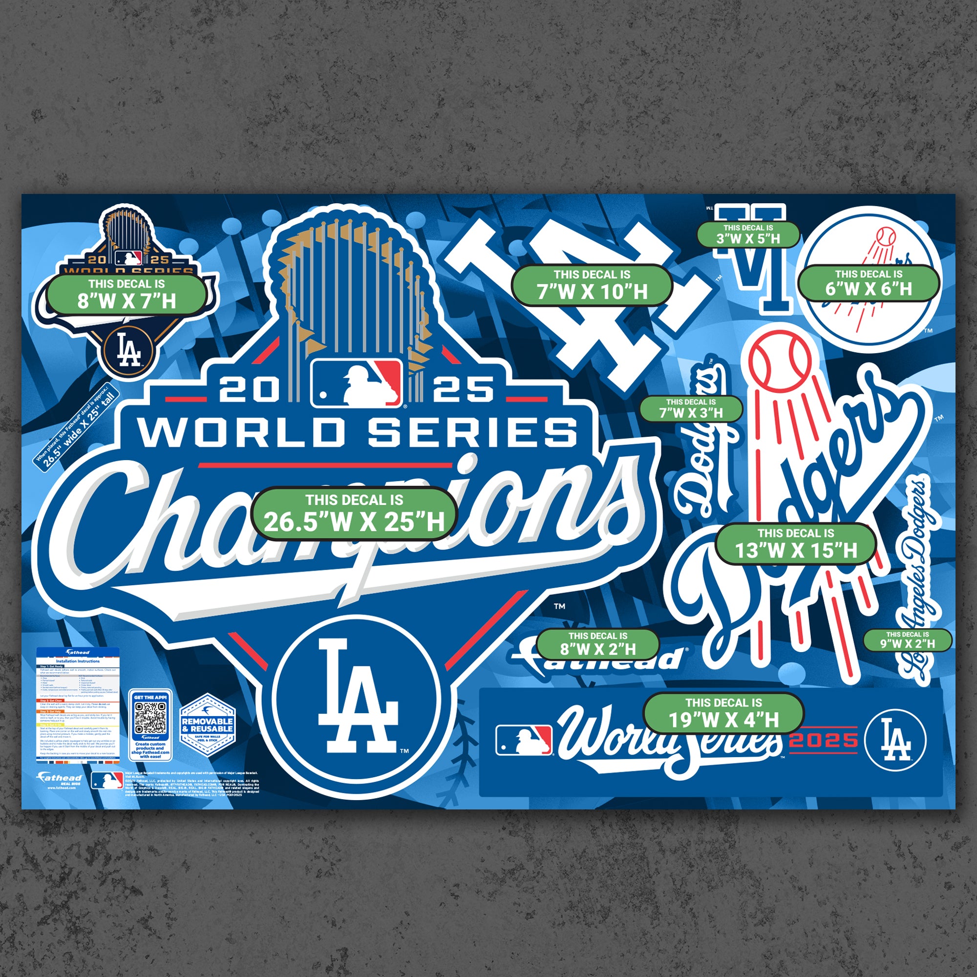 Los Angeles Dodgers - RealBig Logo Collection - Official MLB - 2025 Wo ...