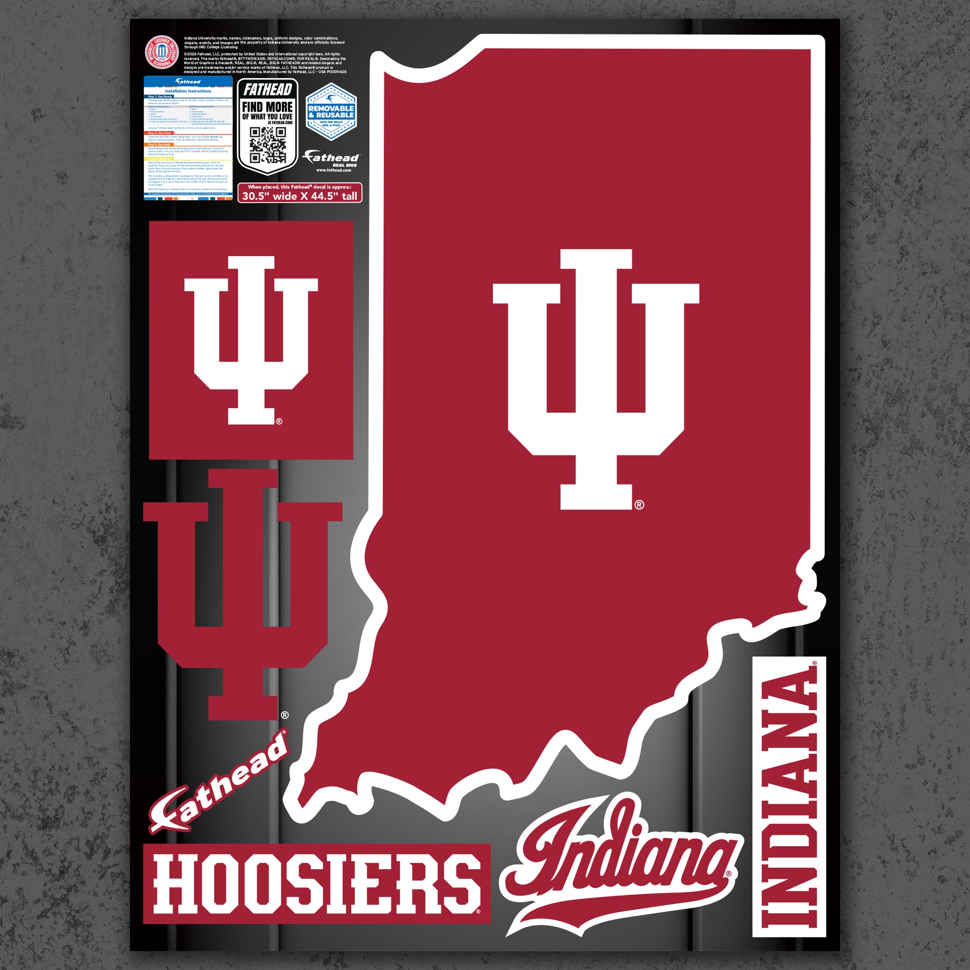 Indiana Hoosiers - RealBig State of Indiana Logo Collection - Official ...
