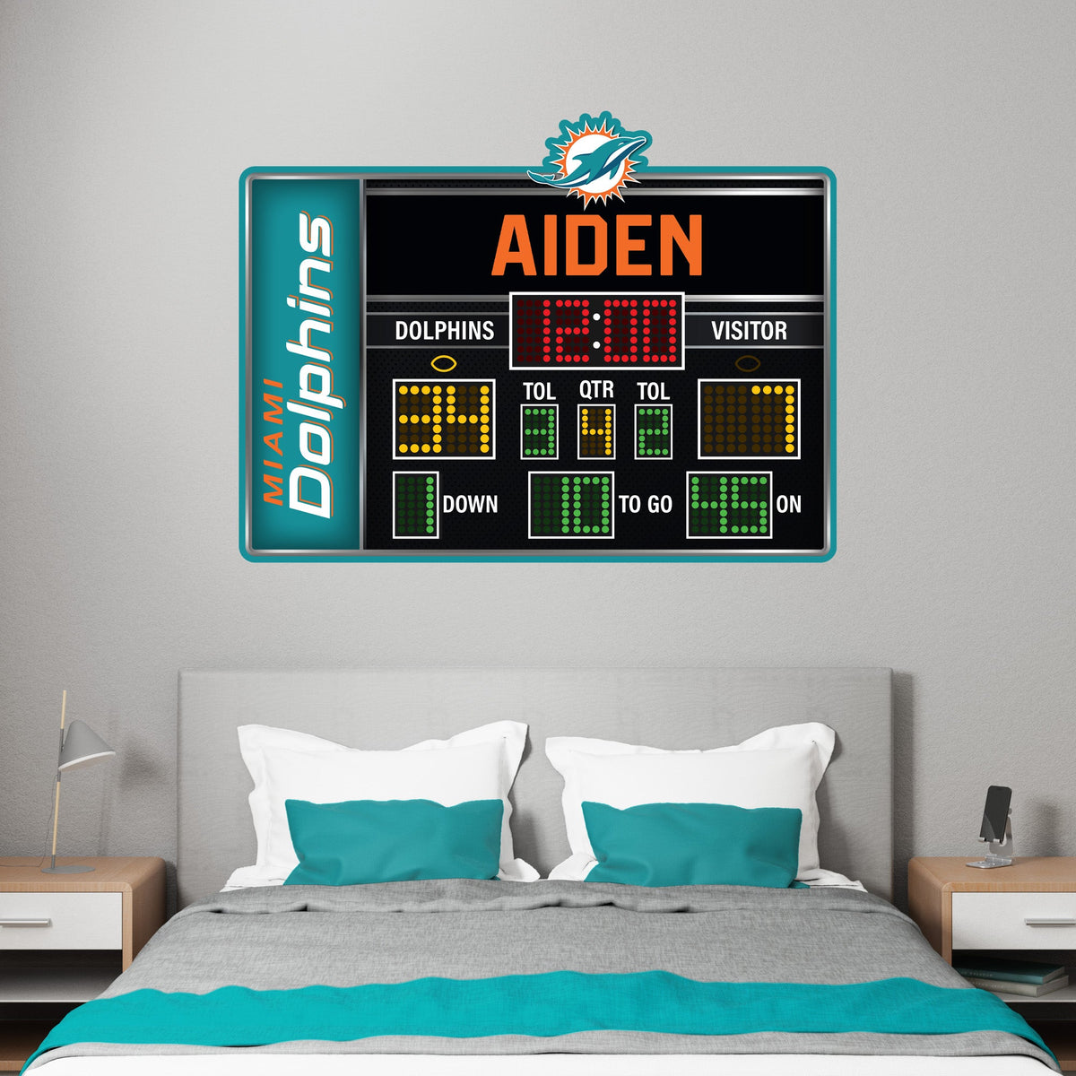 Miami Dolphins - Scoreboard Graphic - With Personalized Name - Officia ...