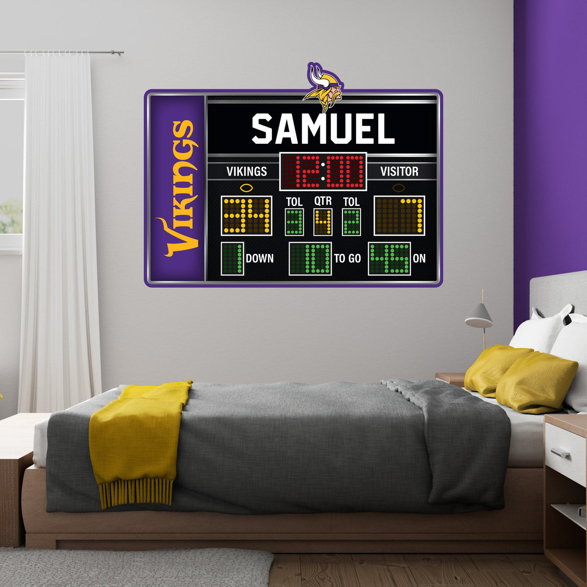 Minnesota Vikings - Scoreboard Graphic - With Personalized Name - Offi ...