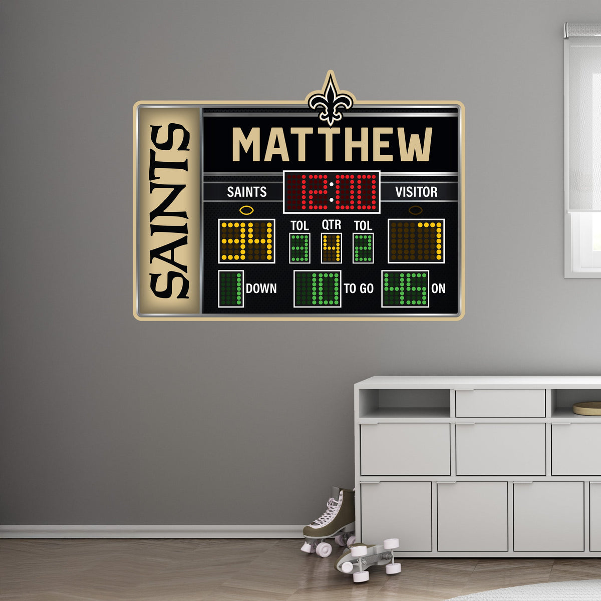 New Orleans Saints - Scoreboard Graphic - With Personalized Name - Off ...