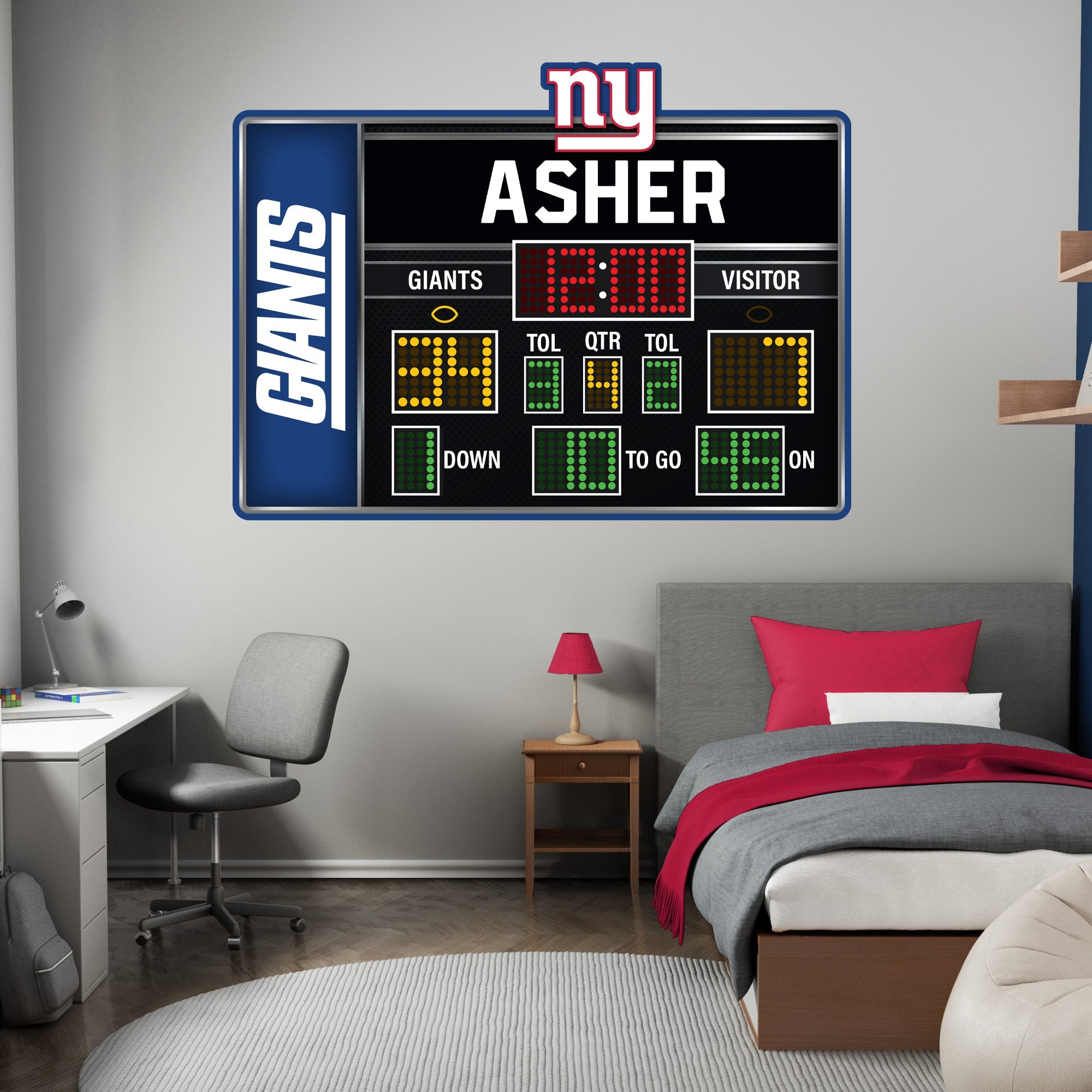 New York Giants - Scoreboard Graphic - With Personalized Name - Offici ...