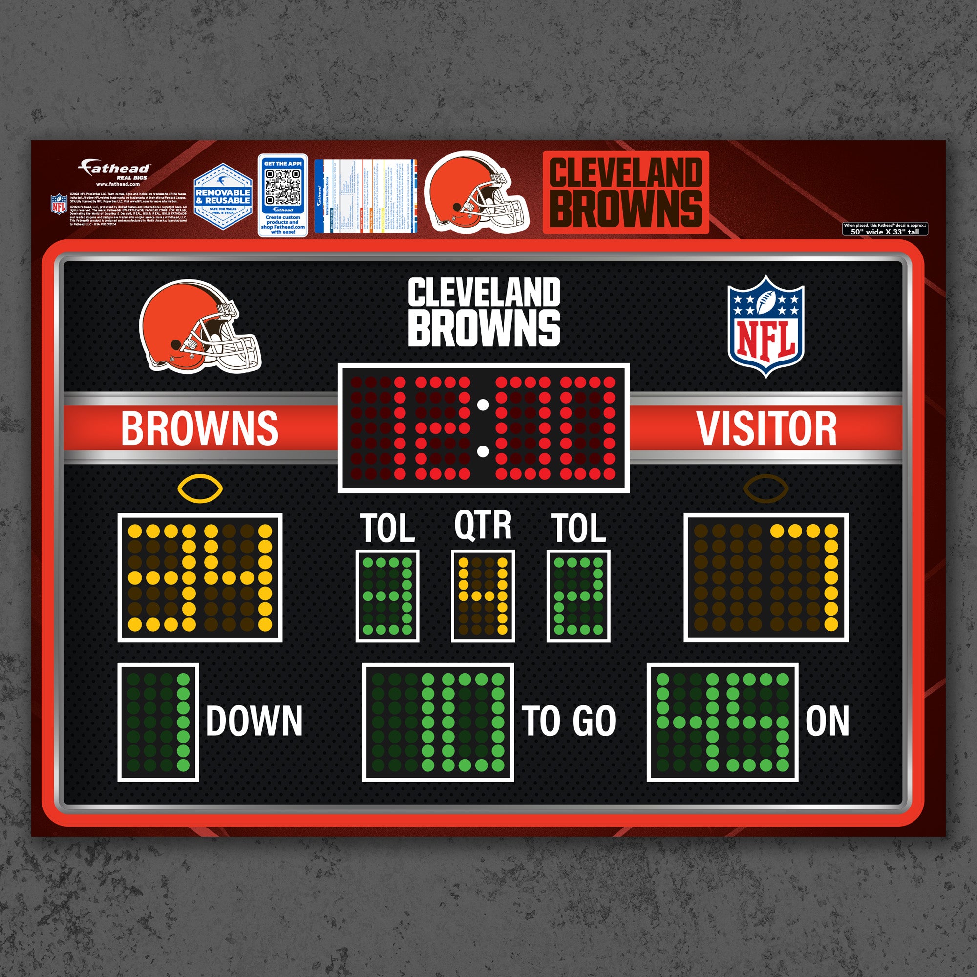 Cleveland Browns - RealBig Scoreboard Collection - Official NFL - Reus ...