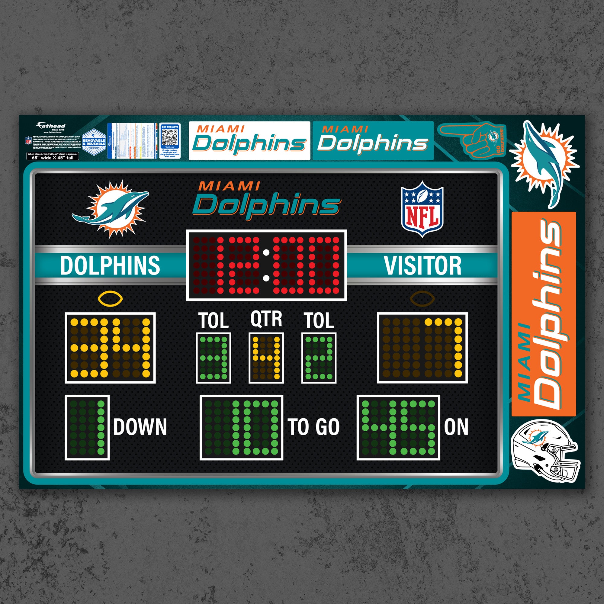 Miami Dolphins - RealBig Scoreboard Collection - Official NFL - Reusab ...